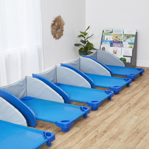 ECR4Kids Stackable Kiddie Cot, Classroom Furniture, Blue, 6-Pack ...