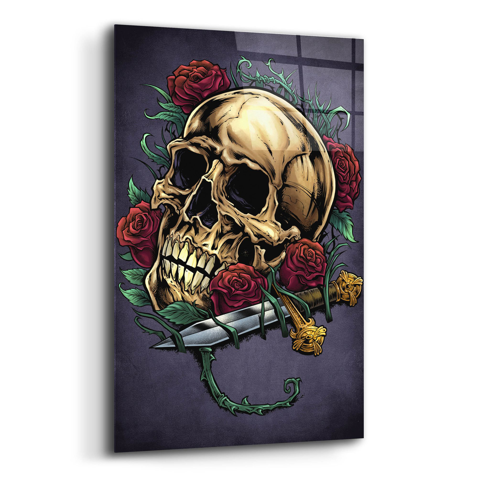 Trinx Skull, Roses, And Dagger On Plastic / Acrylic by Flyland Designs ...