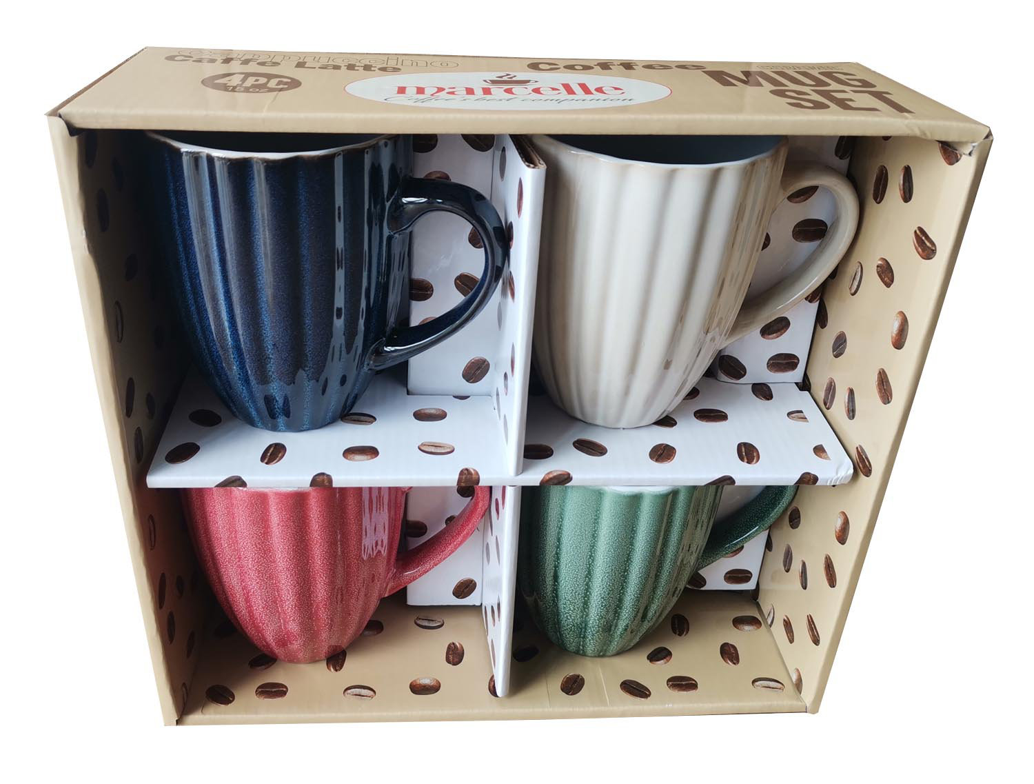 Latitude Run® 4x16oz Reactive Glaze Mug Set individually box in ship ...