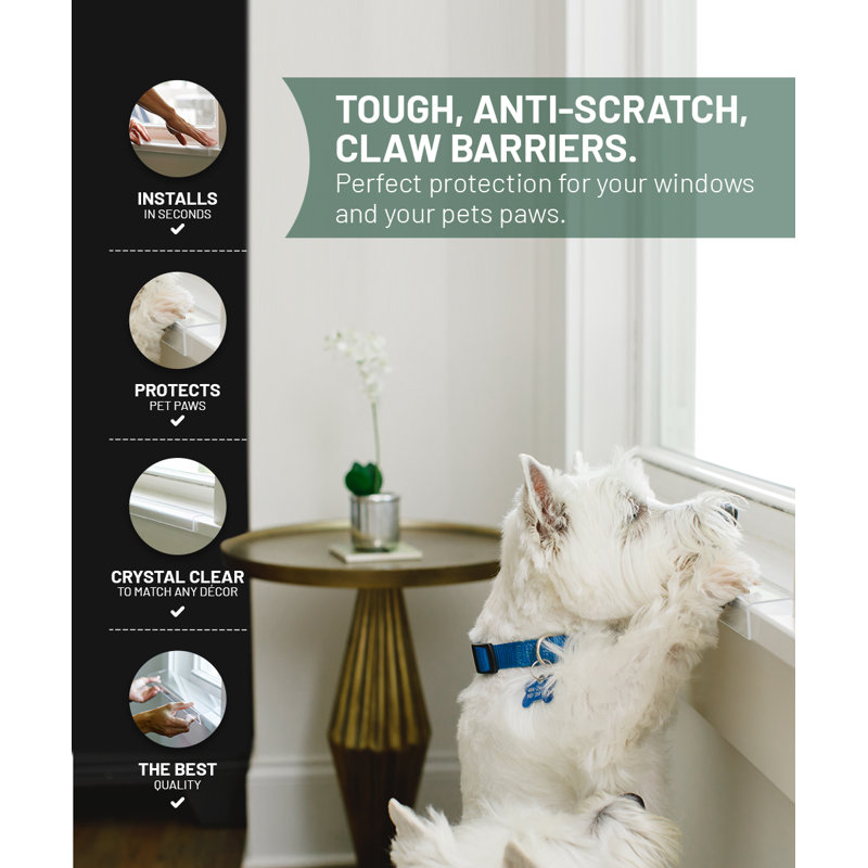 ClawGuard Window Sill Protector. Clear, Thick and Tough Plastic Barrier ...