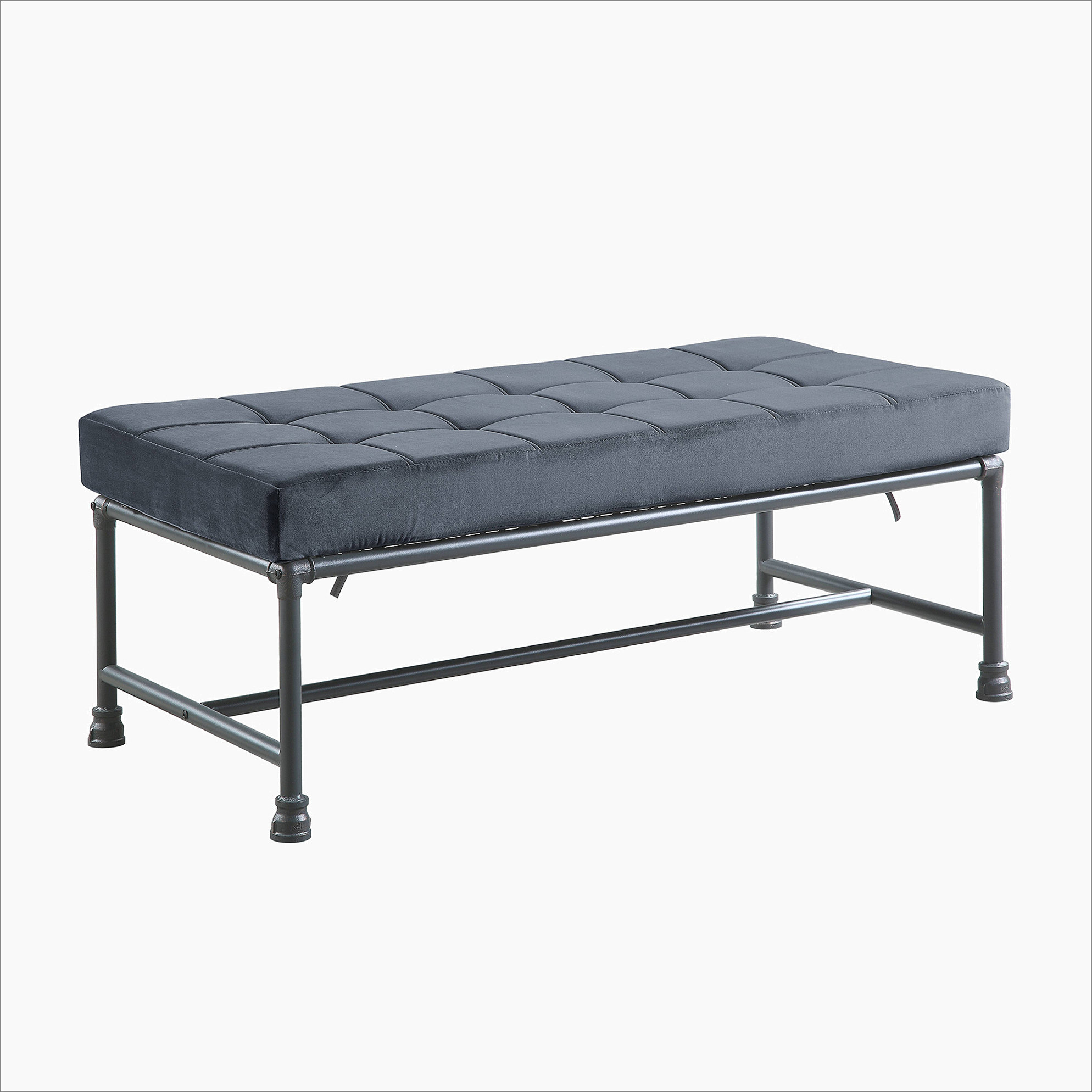 Williston Forge Bench 18 x 48 x 24,Deividas Bench in Velvet & Sandy ...