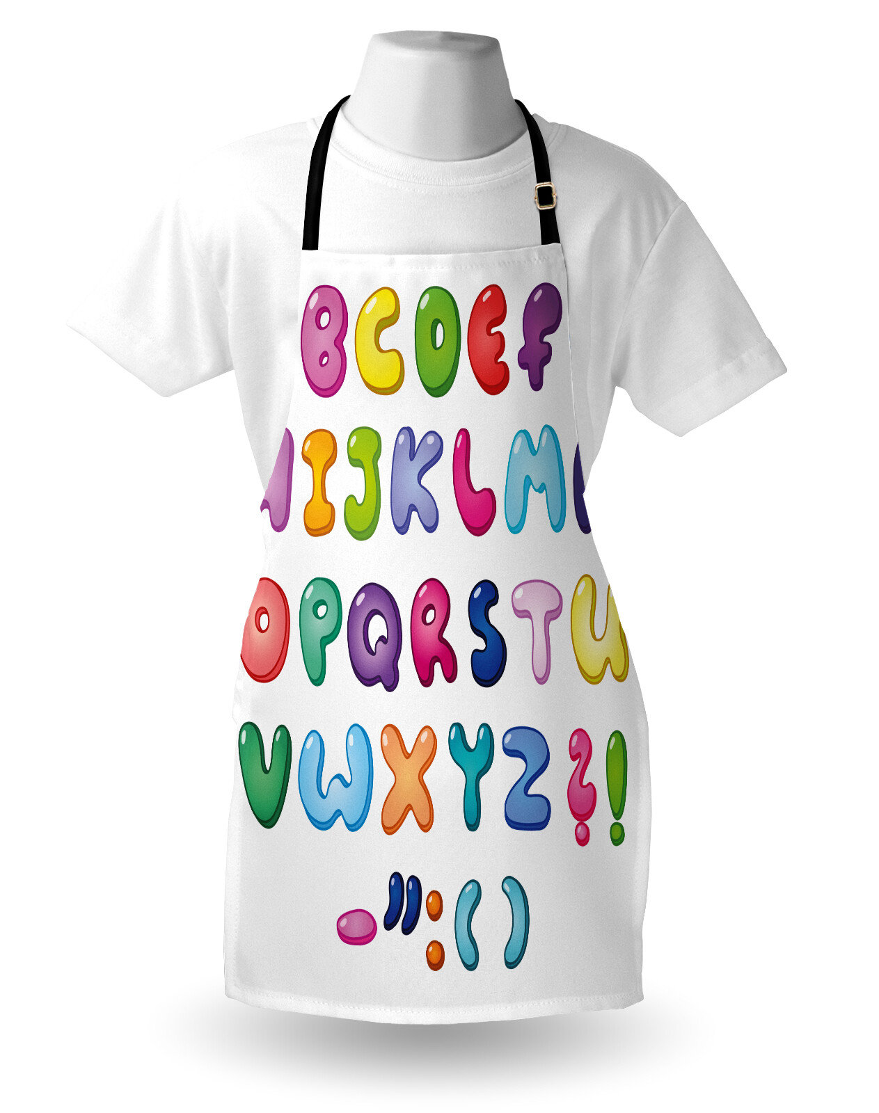 East Urban Home Letters Apron Unisex, Bubble Shaped Colorful, Adult ...