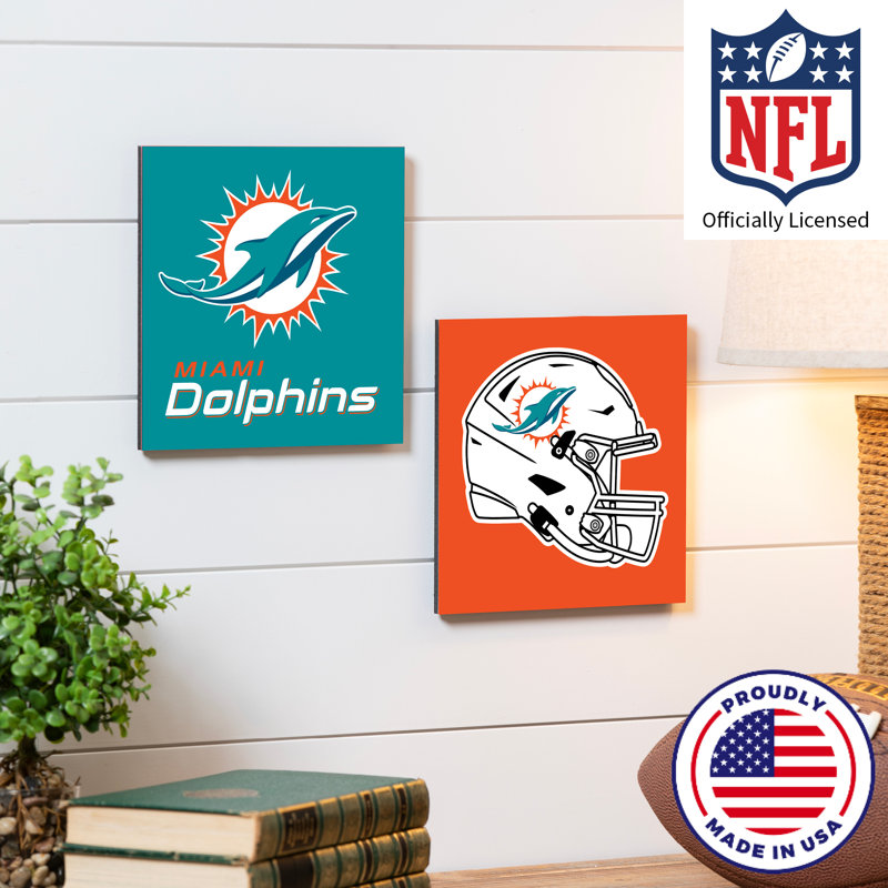 Evergreen Enterprises, Inc Miami Dolphins Moveable Wall Tile Signs- 2 ...