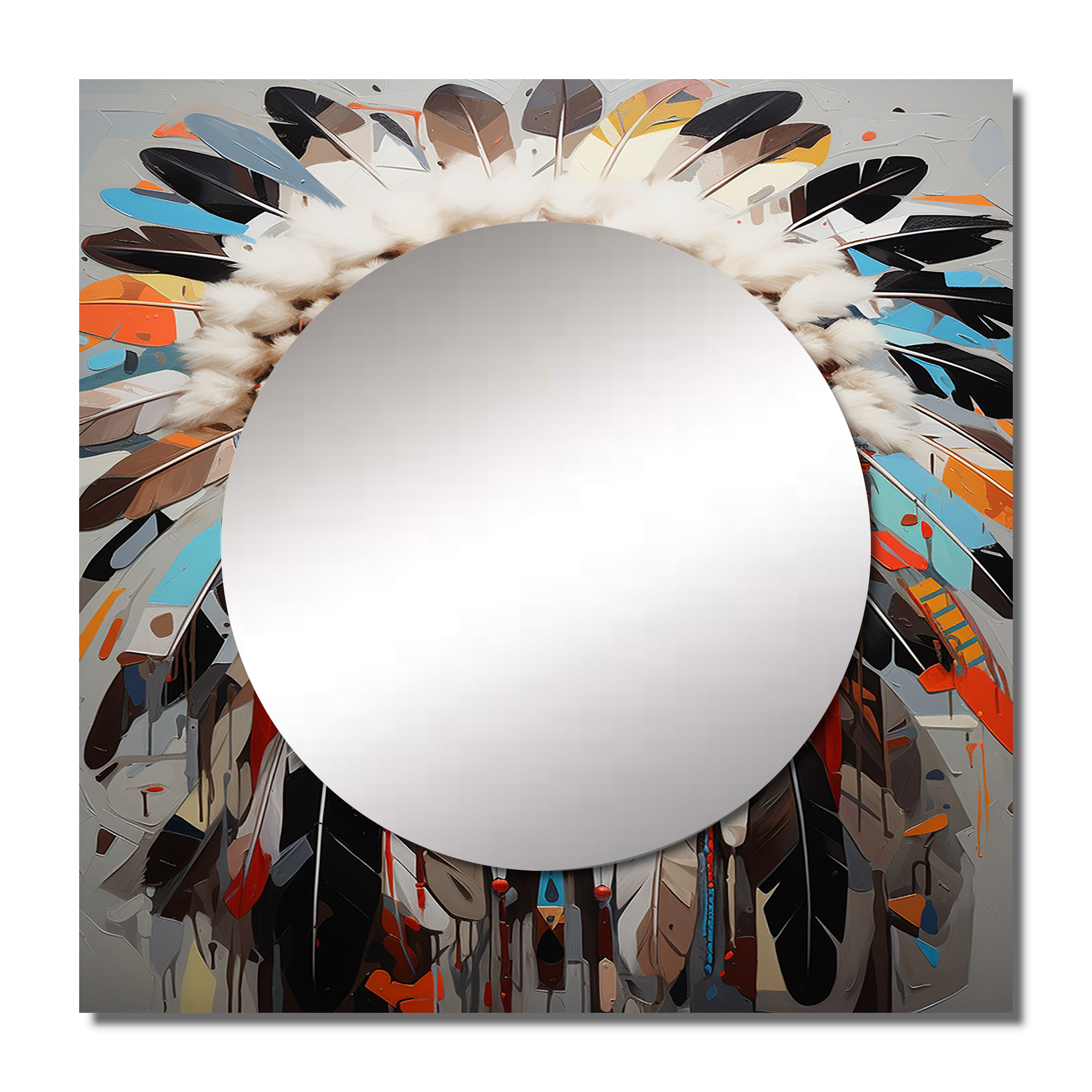 East Urban Home Floid - Native American Art Square Mirror Wall Art For ...