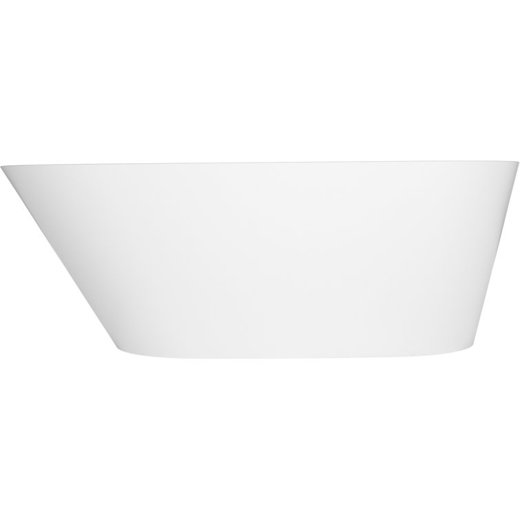Brazn 34.94" x 65.87" Freestanding Soaking Acrylic with Bath Tub ...