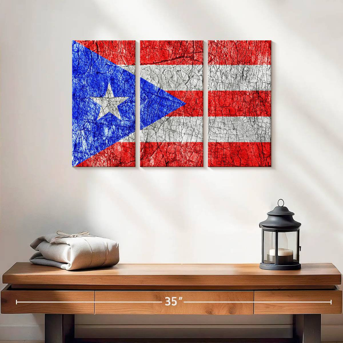 Ebern Designs Borges Textured Puerto Rico Flag | Wayfair