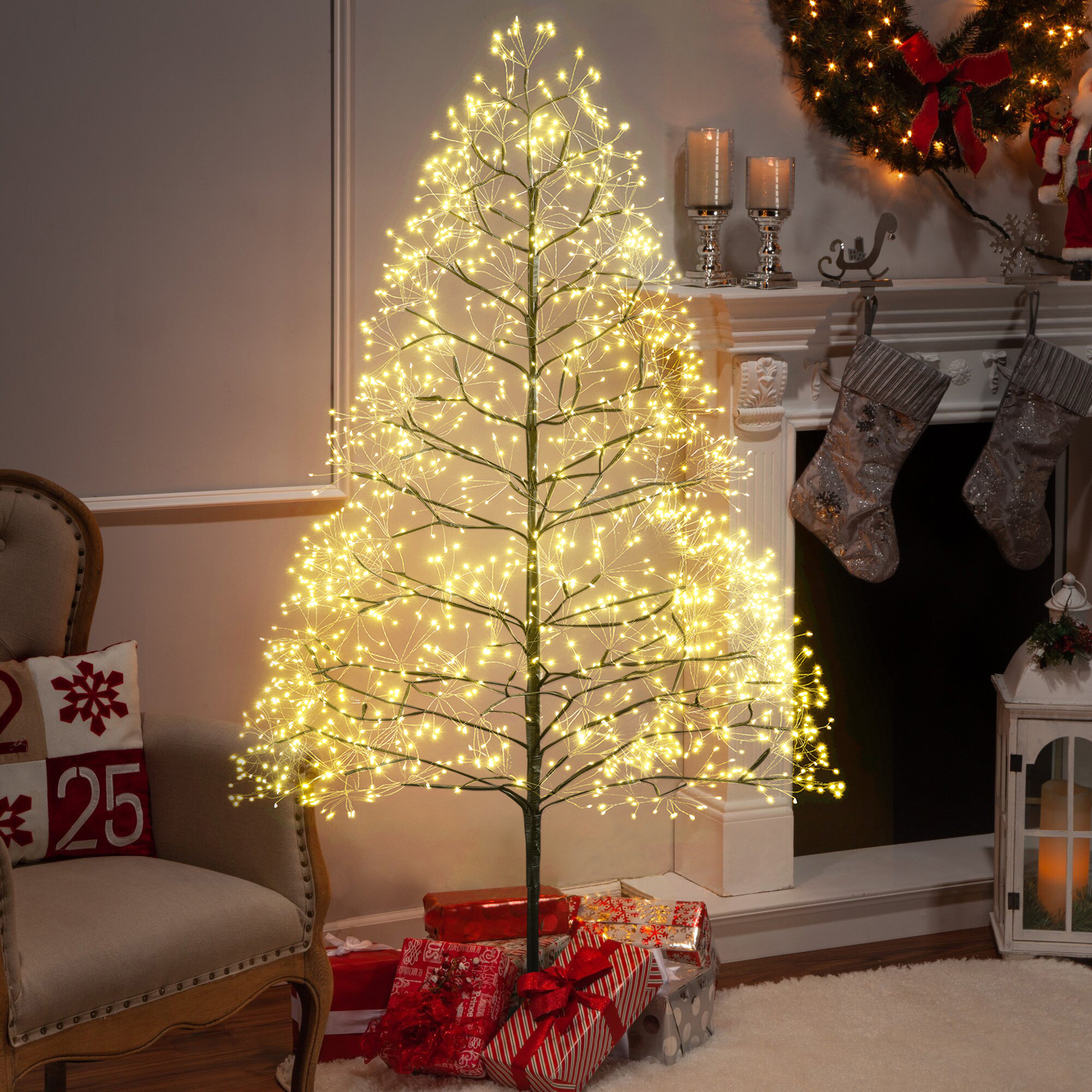 The Holiday Aisle® Black Iron Birch Trees 3-Pack (4ft-5ft-6ft), All ...