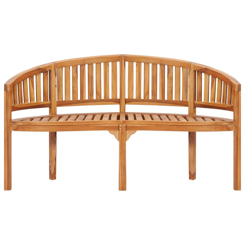 Red Barrel Studio Banana Bench Outdoor Patio Banana Bench with Armrest ...