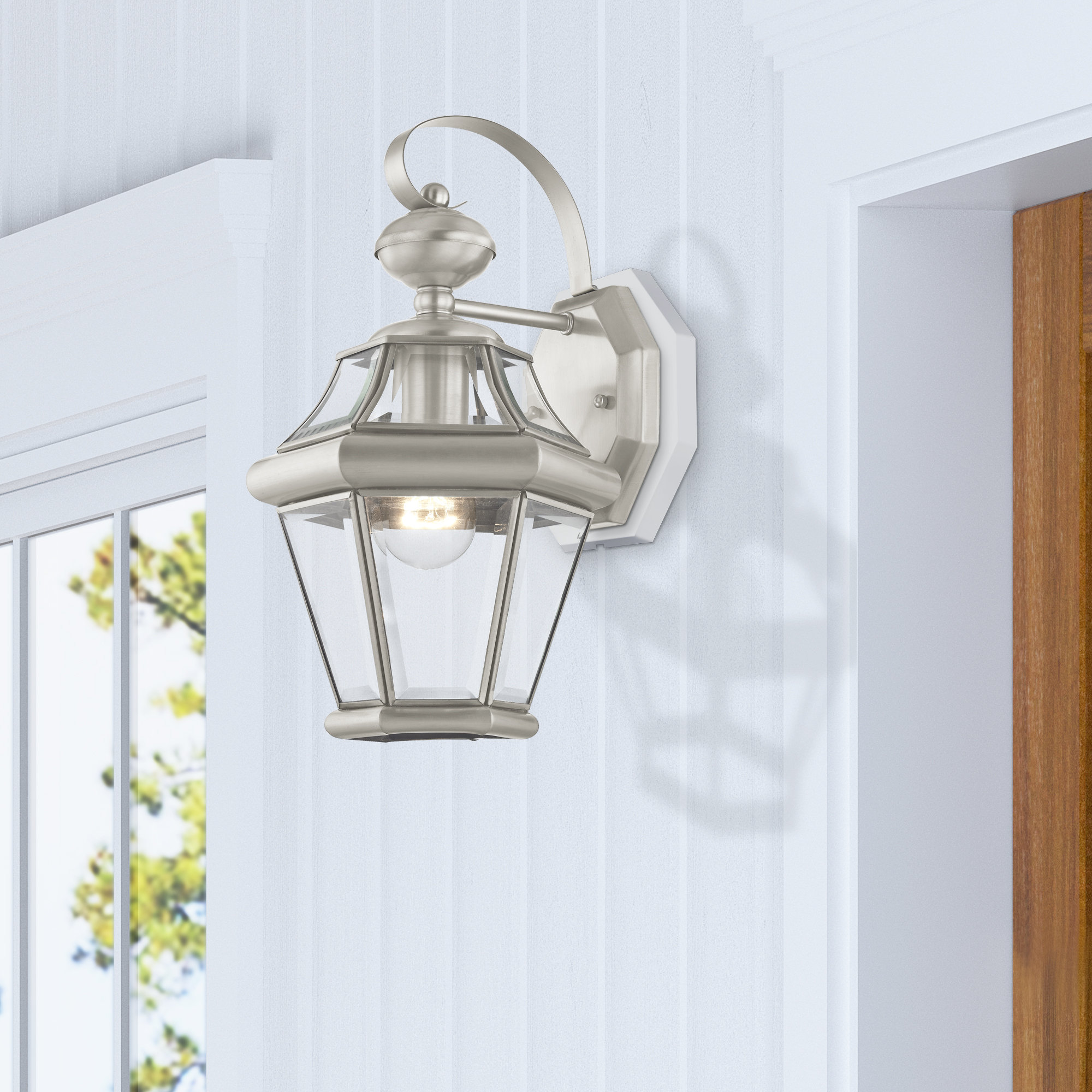 Darby Home Co Creason Beveled Glass Outdoor Wall Lantern & Reviews ...