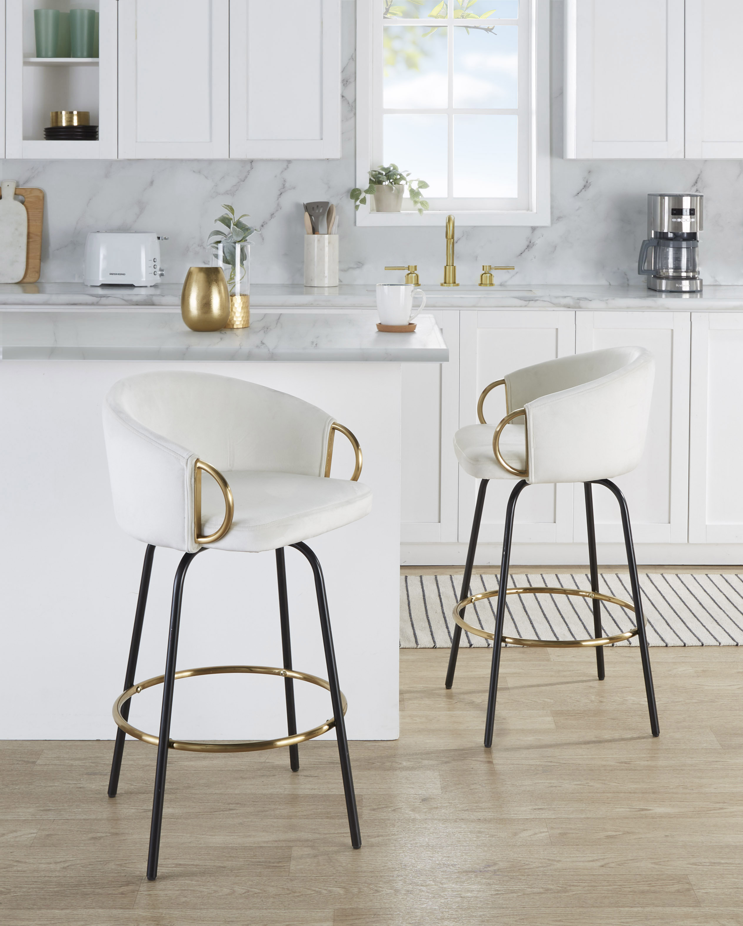 George Oliver Lakyia 26" Contemporary/glam Fixed Height Counter Stool ...