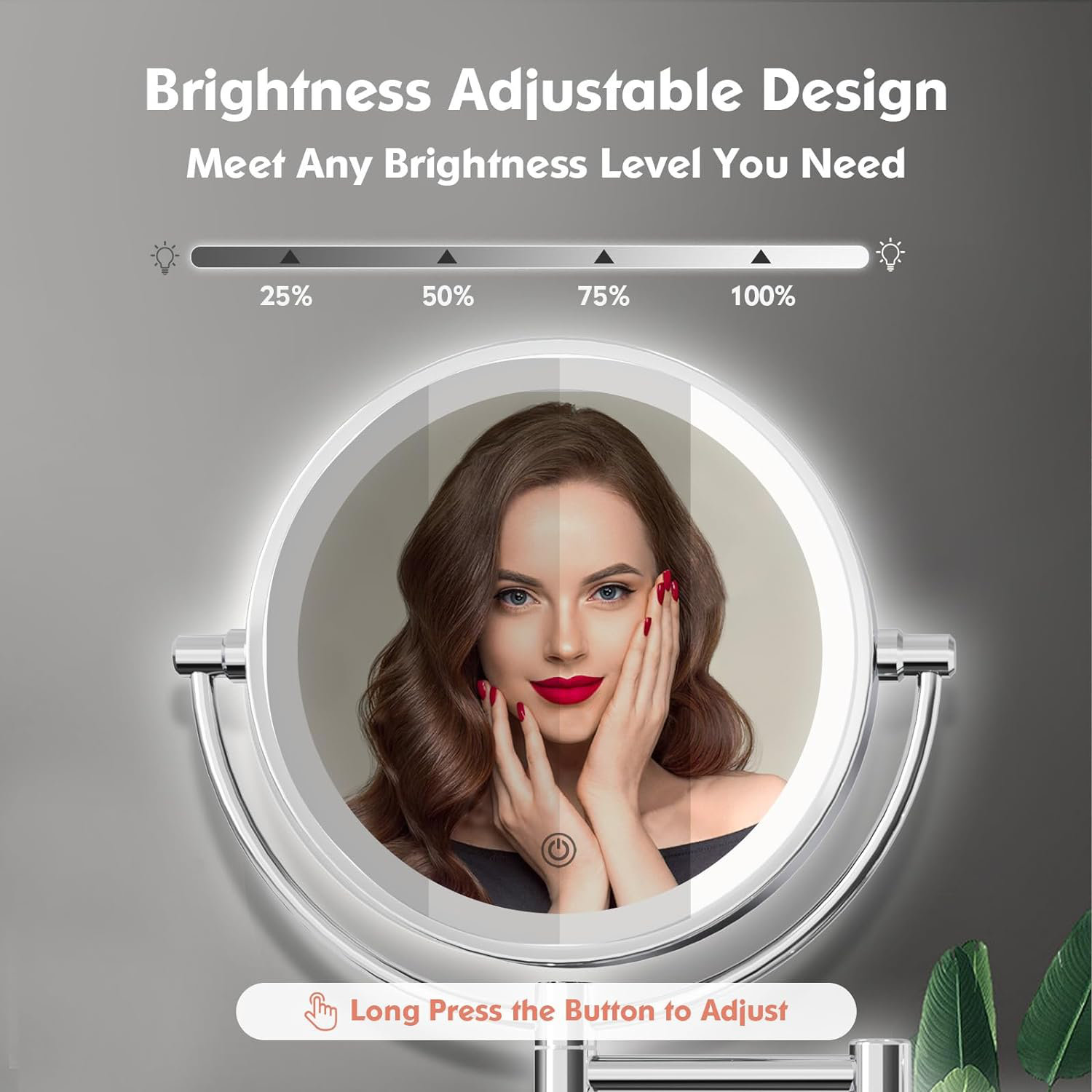 Symple Stuff Tabit Round Lighted Magnifying Wall Mount Vanity Makeup ...