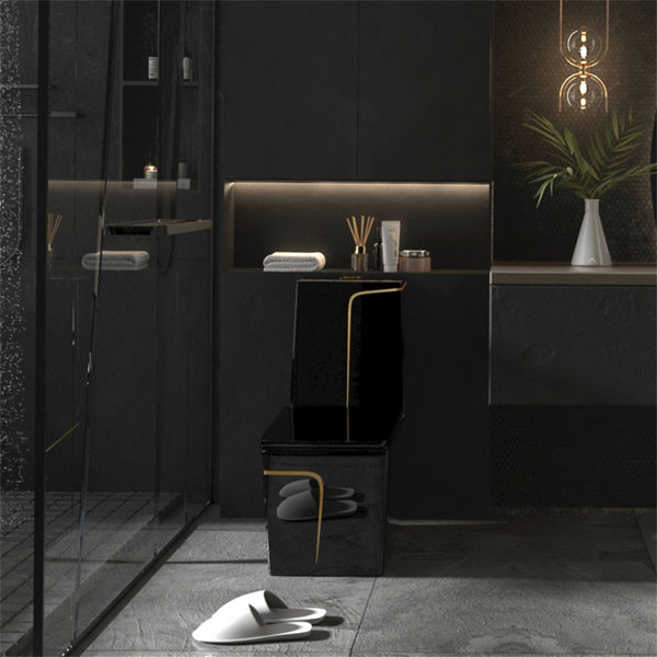 WATERMONY 1.98 Gallons Per Minute GPF Elongated Height Floor Mounted ...