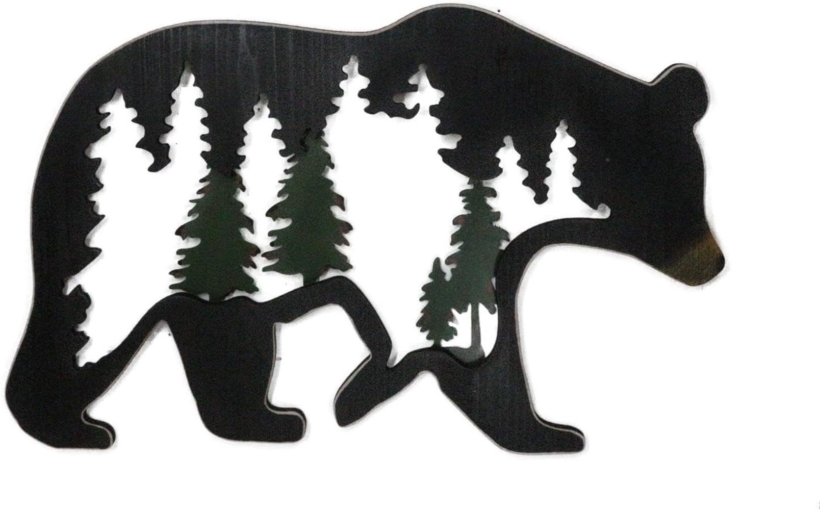 Millwood Pines Rustic Black Bear With Pine Trees Forest Silhouette ...