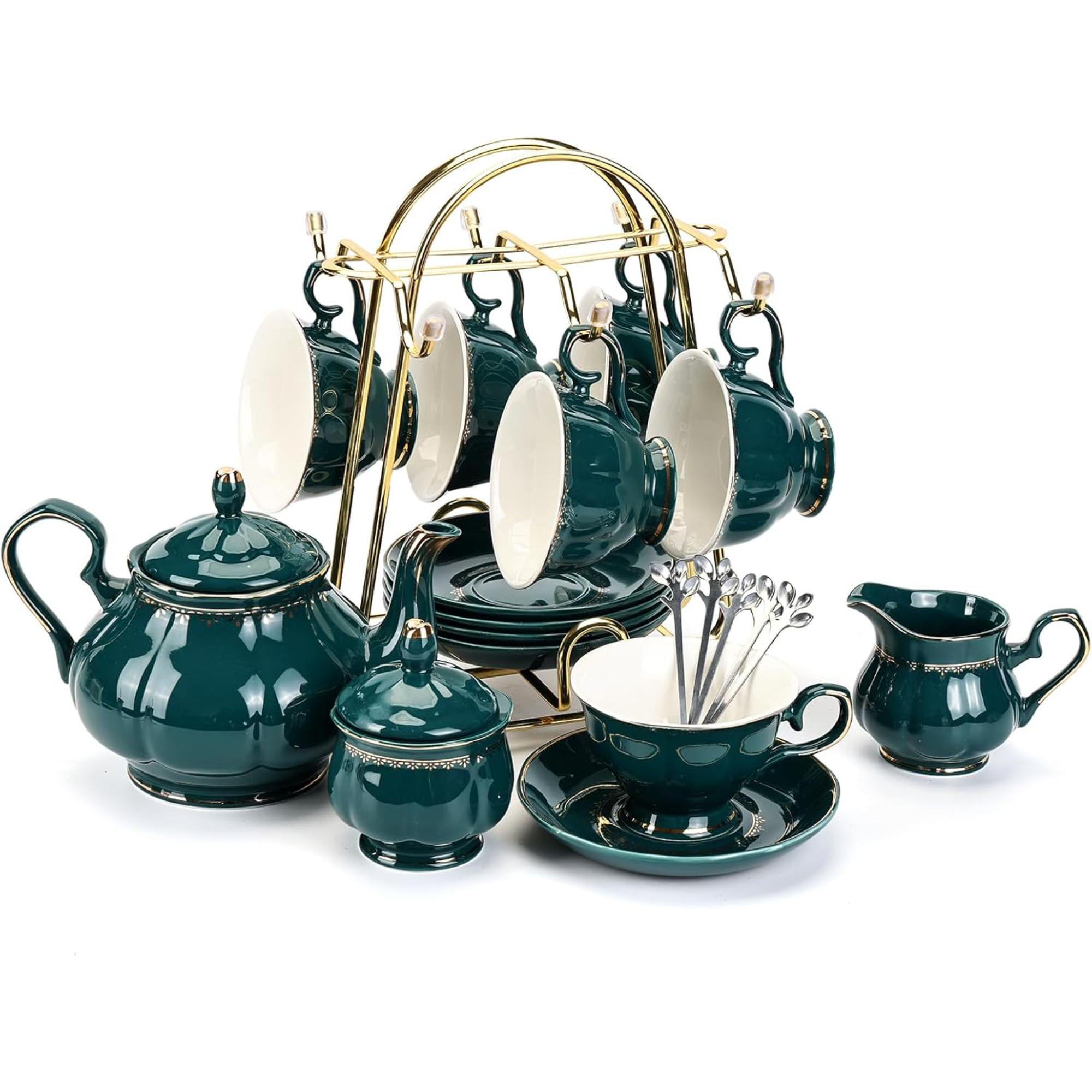 Rosdorf Park Tea Set 22-Piece Porcelain Ceramic Coffee Tea Sets Cups ...