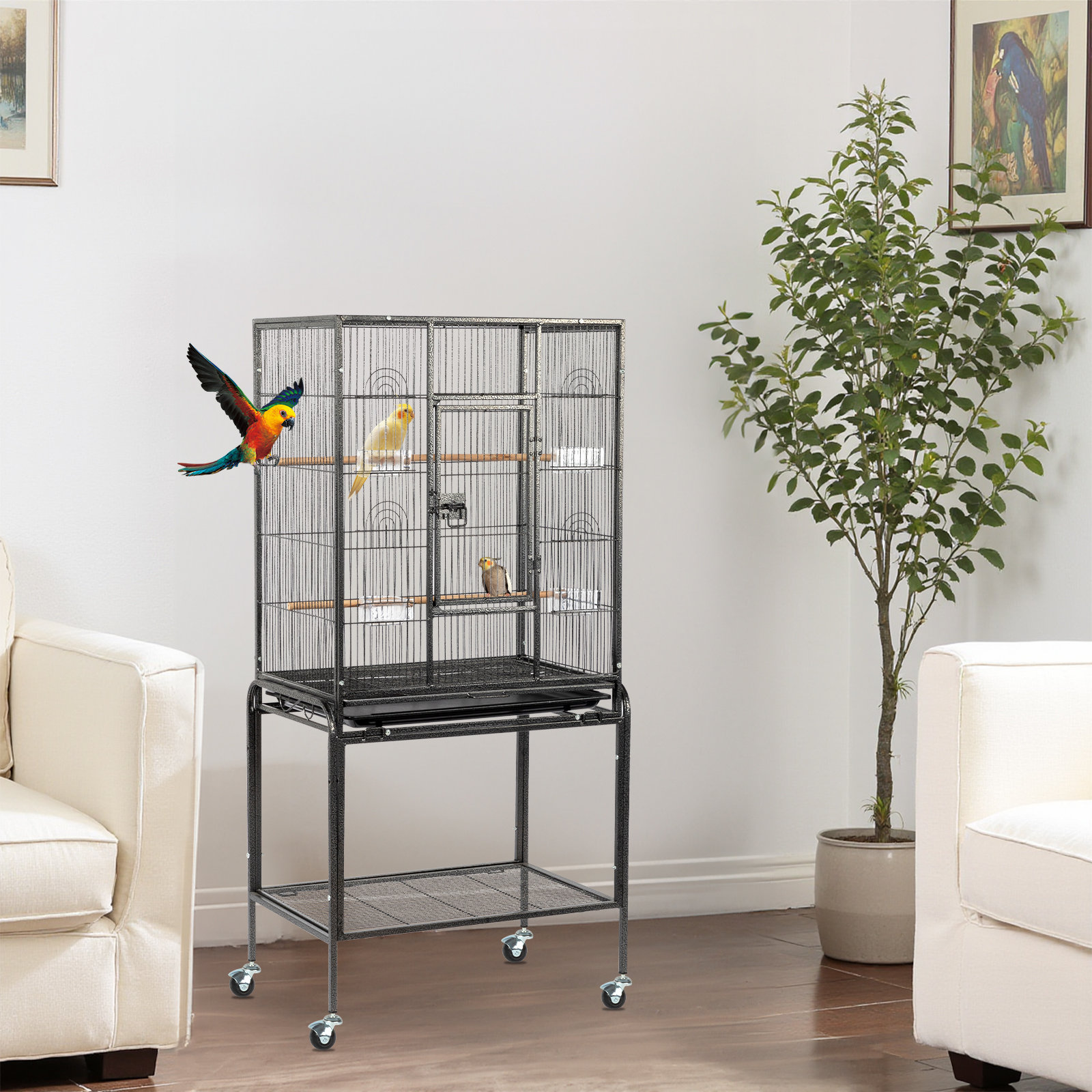Tucker Murphy Pet™ 53" Large Flight Bird Cage With Rolling Stand ...