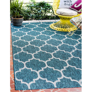 Geometric Teal Area Rugs You'll Love | Wayfair