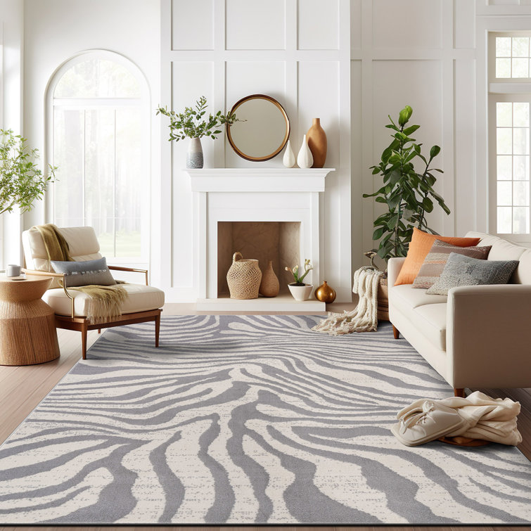 Willa Arlo Interiors Stapleton Zebra Ivory/Gray Area Rug & Reviews ...