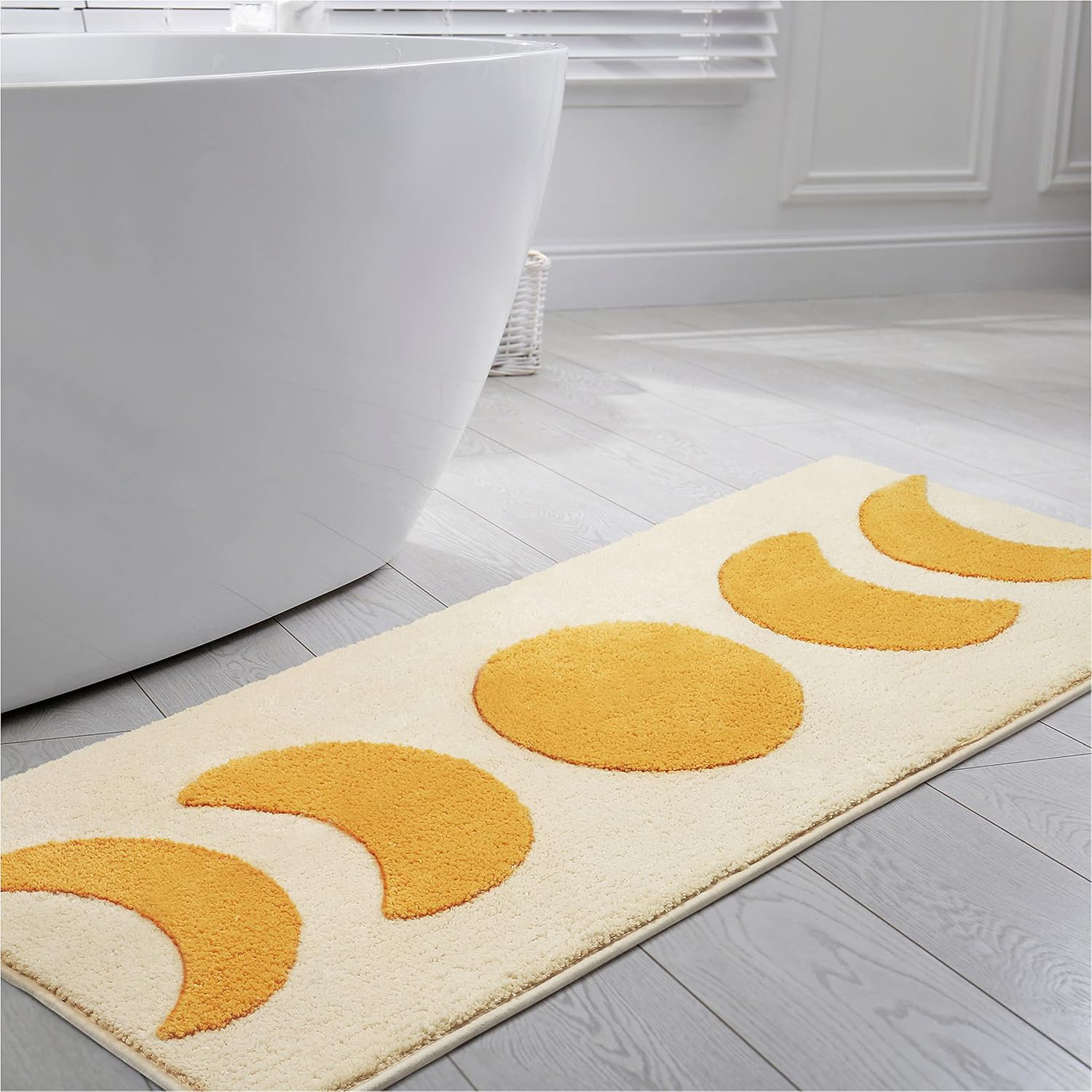 Lark Manor™ Non Slip & Water Absorbent Half Moon Bathroom Rug - Boho ...
