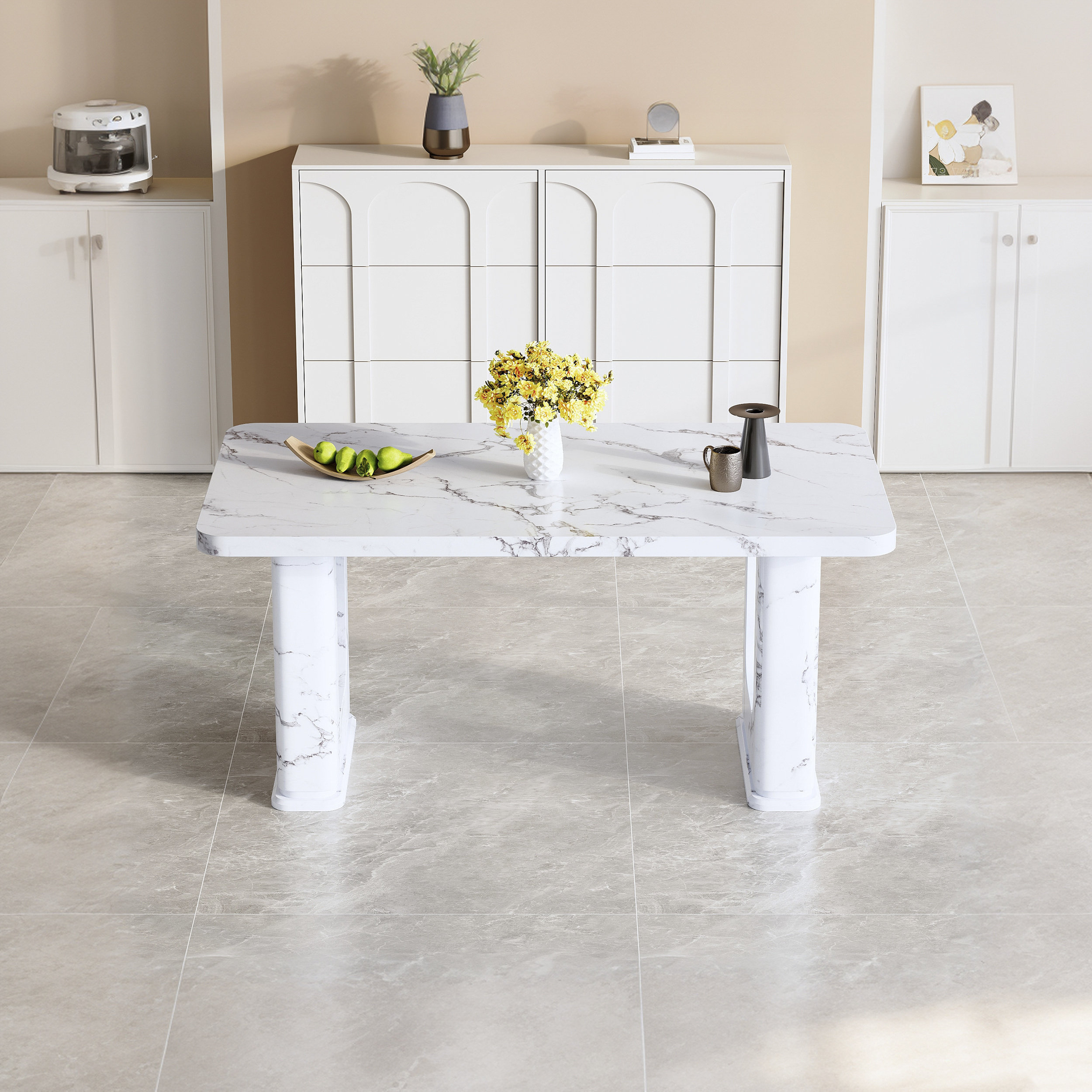 Ivy Bronx 64.5 X 35.4 Inches Fashion Marble Dining Table - Wayfair Canada