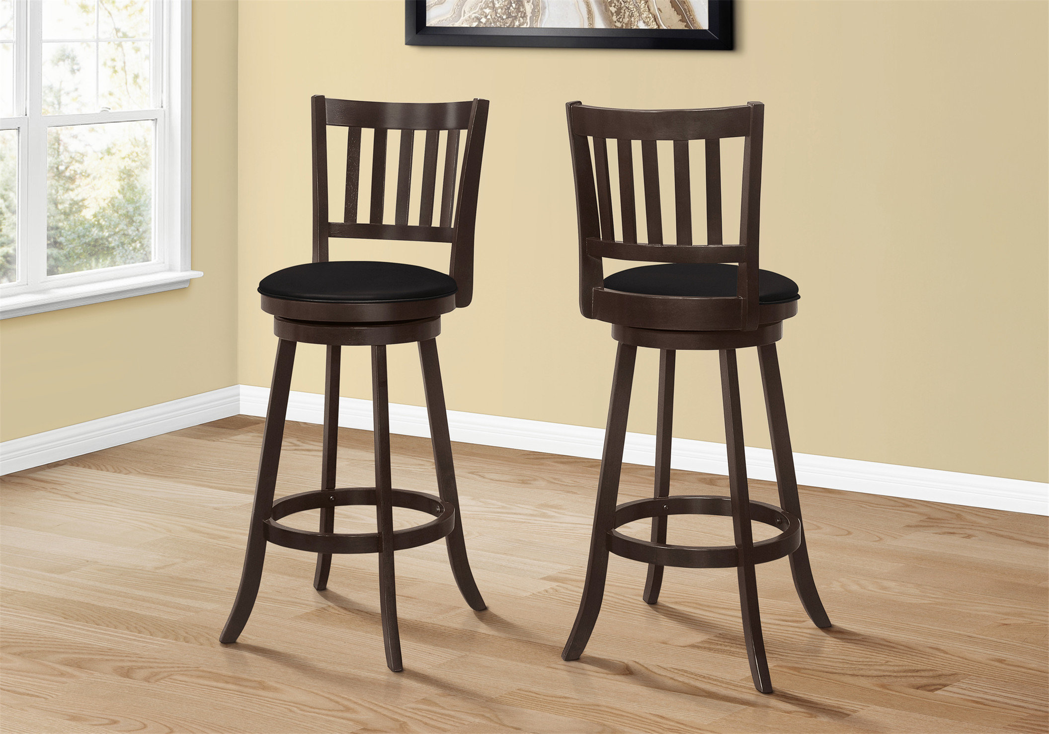 Red Barrel Studio Charming Set Of 2 Swivel Bar Stools With Fine ...