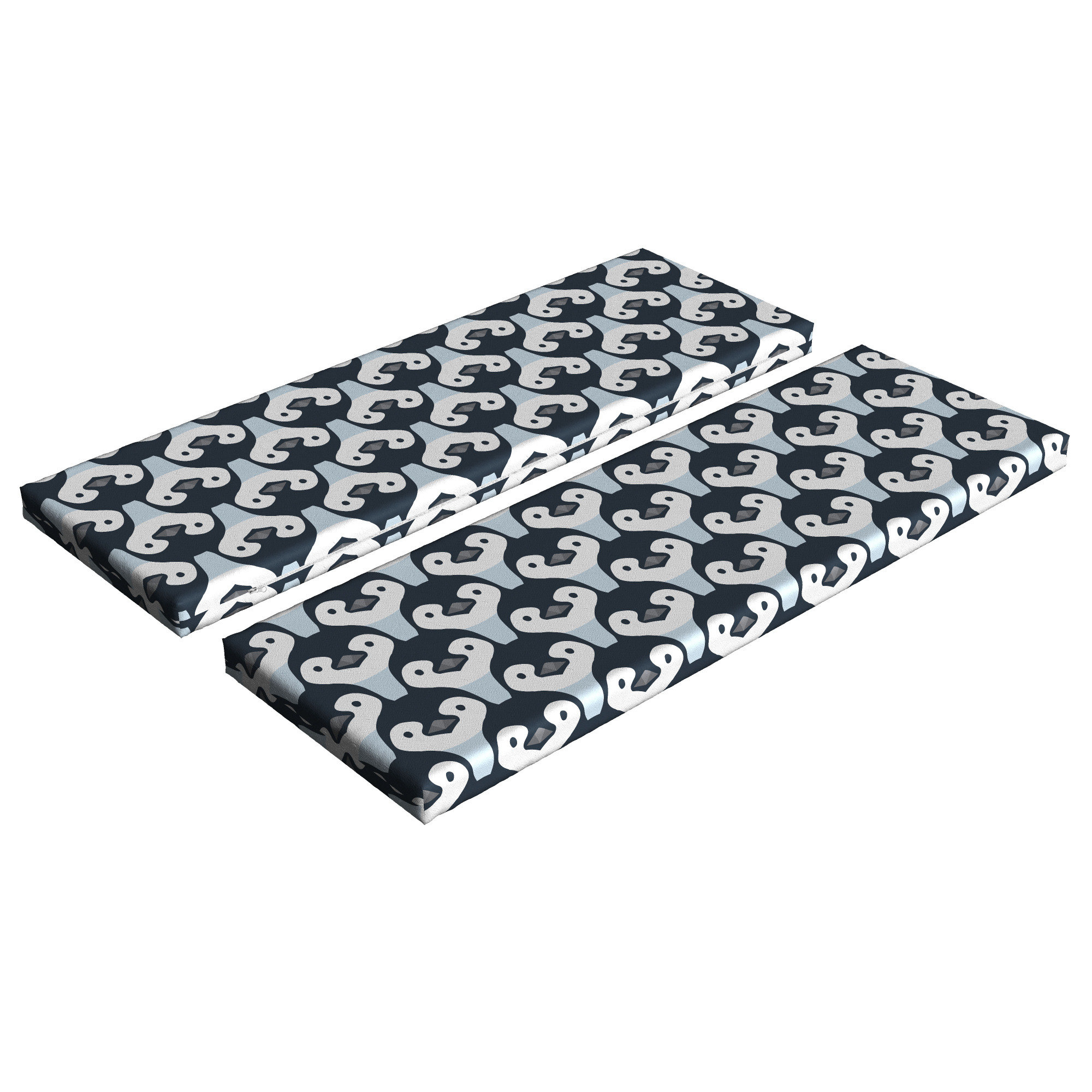 Ambesonne Penguin Bench Cushion Set Of 2, Animal Print Themed ...