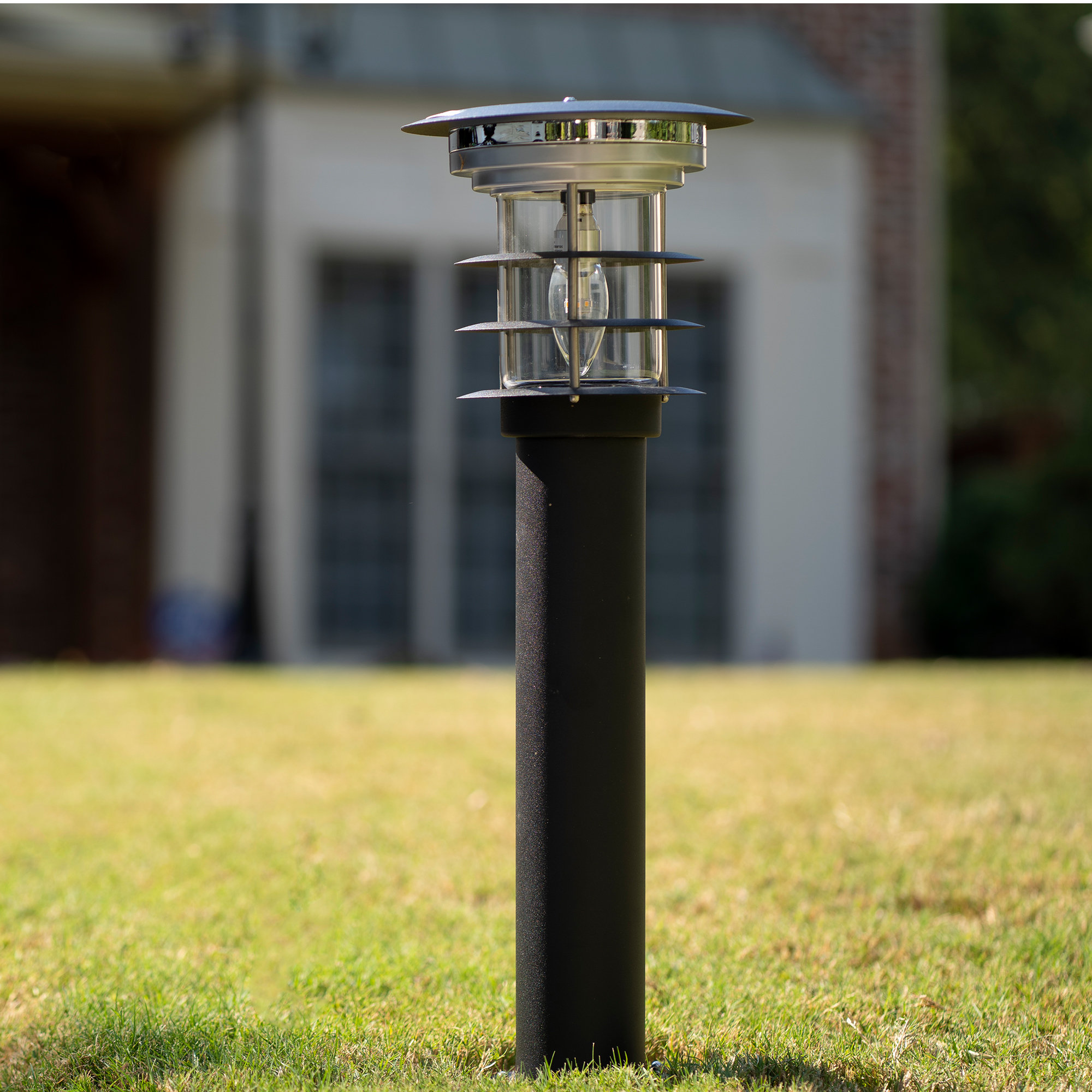Arlmont & Co. Hendon Solar Powered Stainless Steel Bollard Light ...