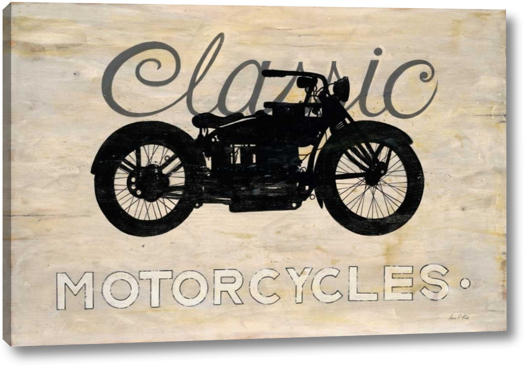 Zoomie Kids 'Classic Motorcycle' Canvas Art | Wayfair