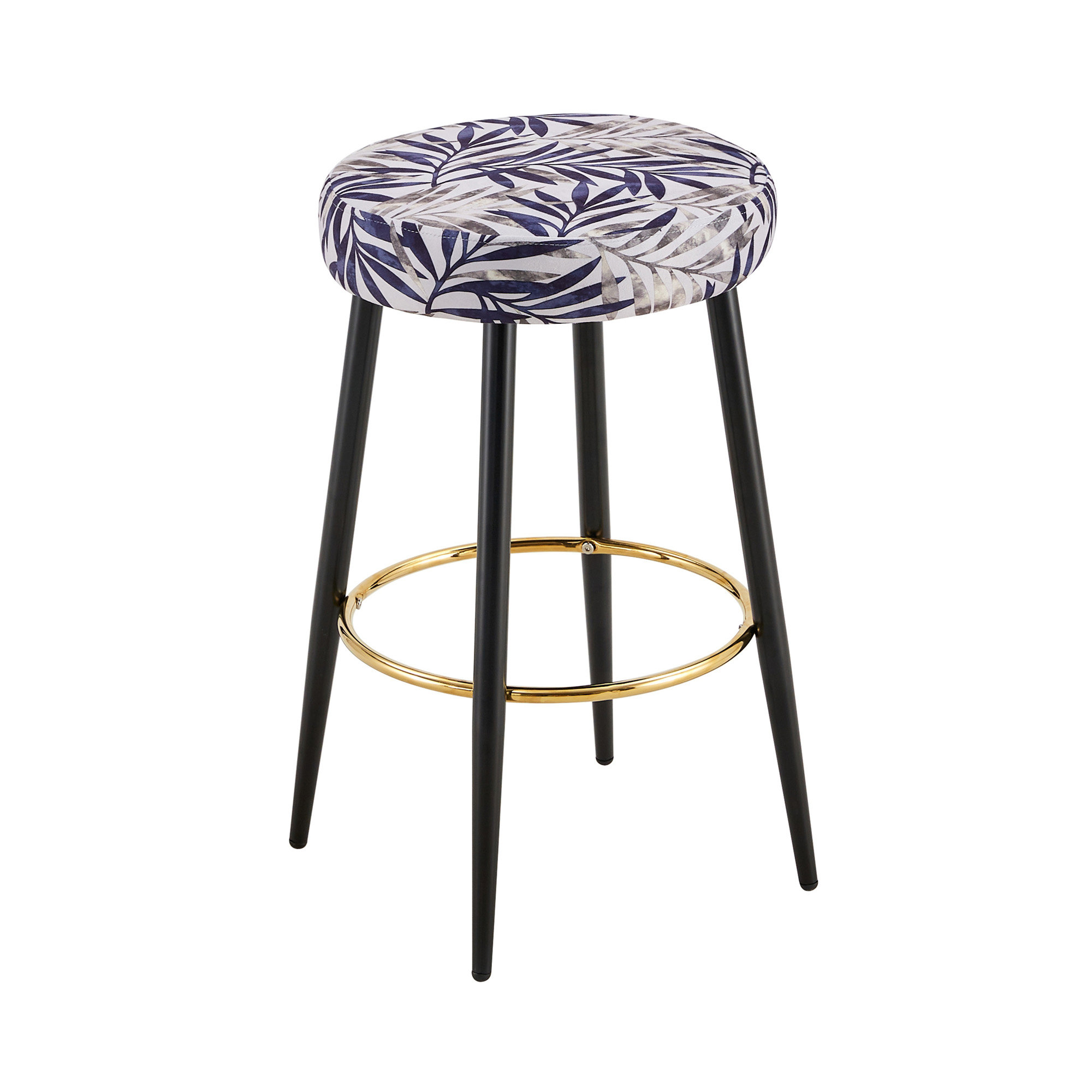 Rosdorf Park Counter Height Bar Stools Set Of 2, PU Kitchen Stools Upholstered Dining Chair ...