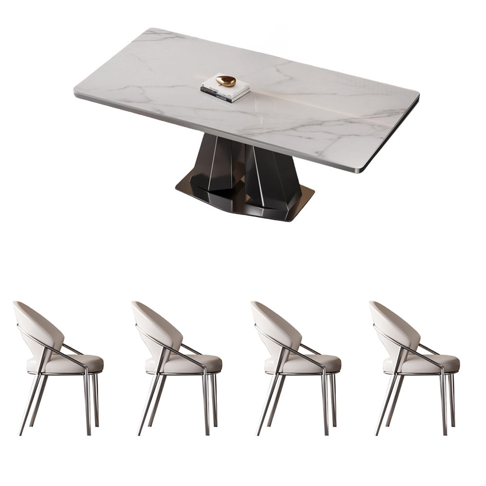 Elamer Italian style high-end dining table set | Wayfair