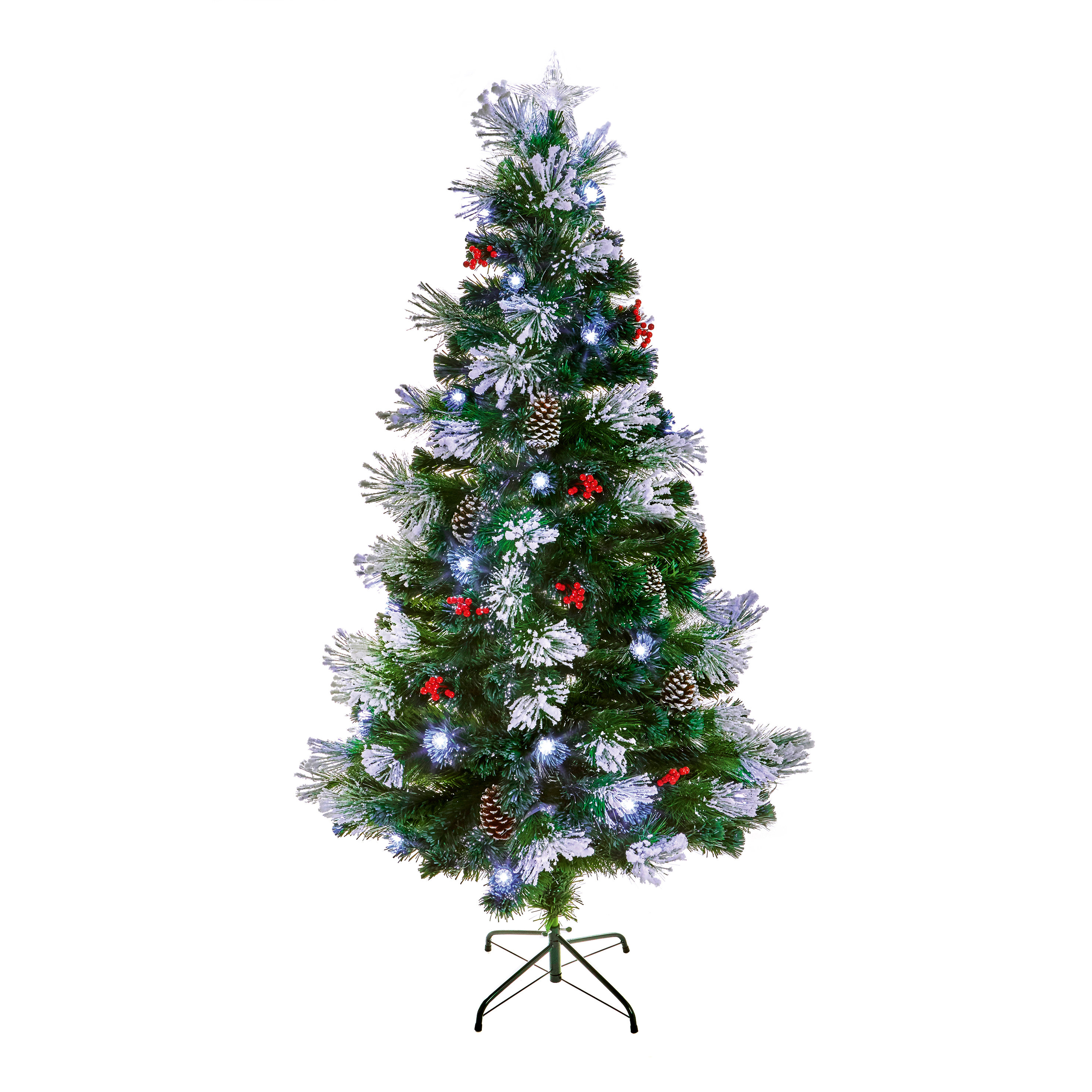 The Seasonal Aisle 1.8m Snow Tipped Fibre Optic Christmas Tree ...