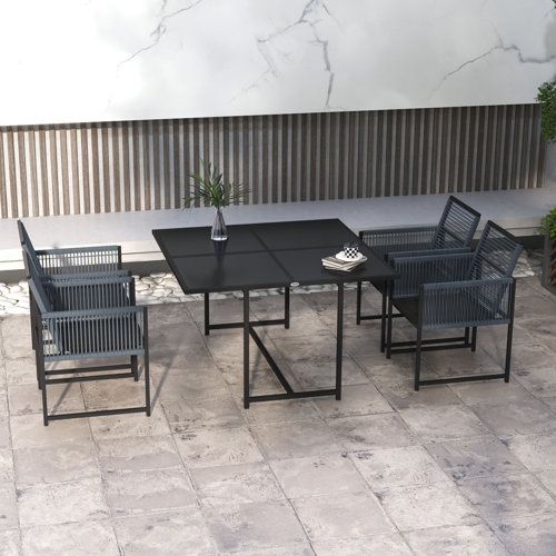 17 Stories Delanco Square 3- Piece 2- Person 152.4cm L Bistro Set ...