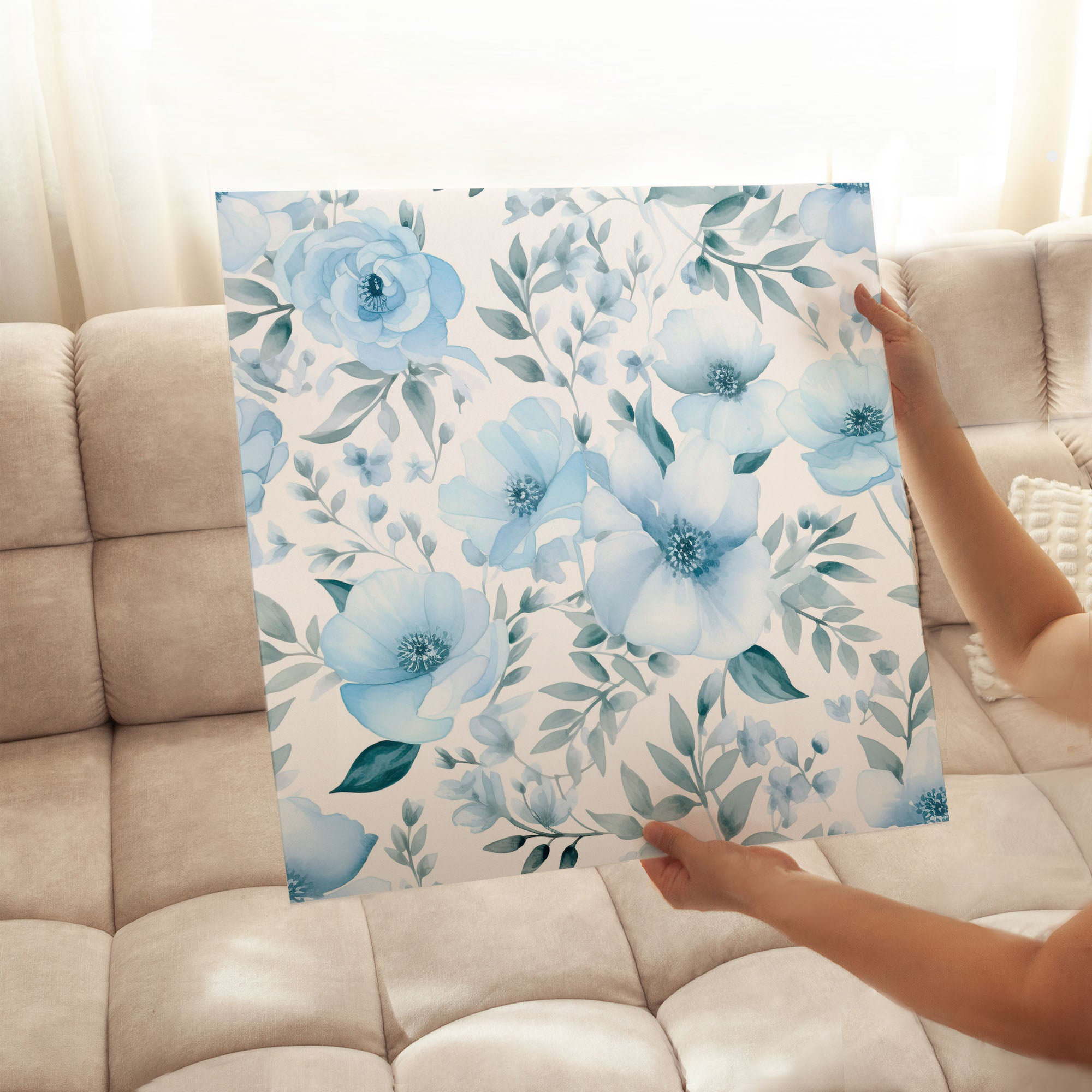 Winston Porter Floral Blue Flower Cottagecore Pattern XI Cottage ...