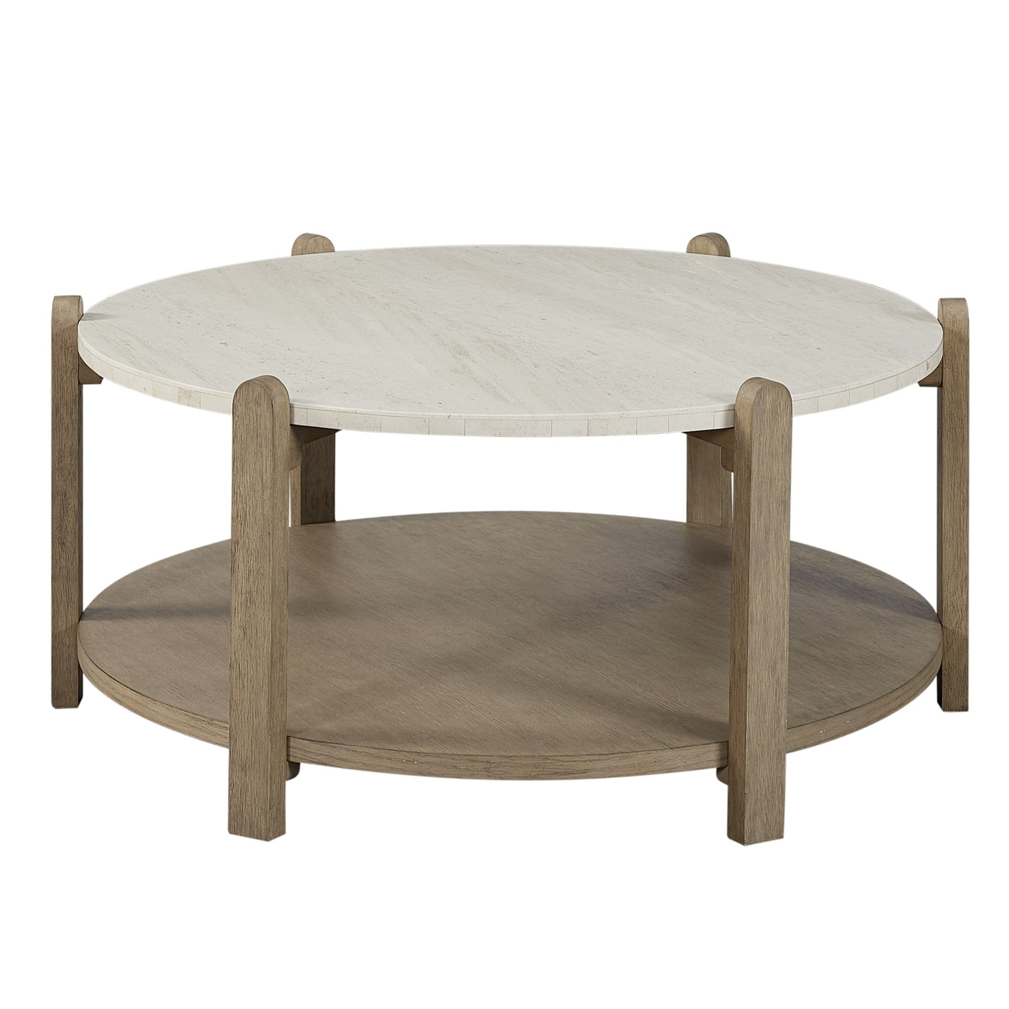 Ebern Designs Stone Top Cocktail Table - Toffee, Taupe & Natural Color ...