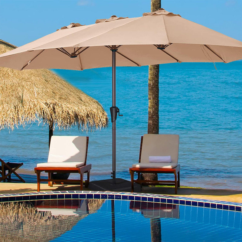 Arlmont & Co. Double sided Pool Umbrellas with Fade Resistant Canopy ...