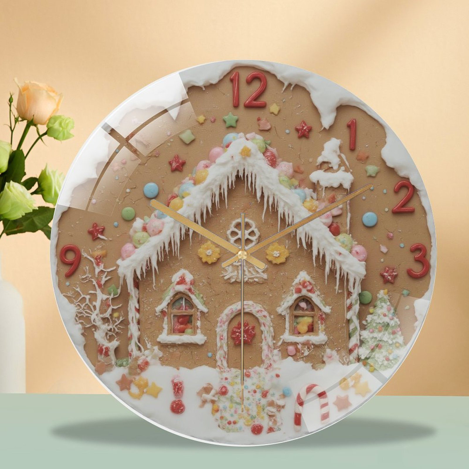 East Urban Home 12" Round Tempered Glass Wall Clock with Silent Quartz ...