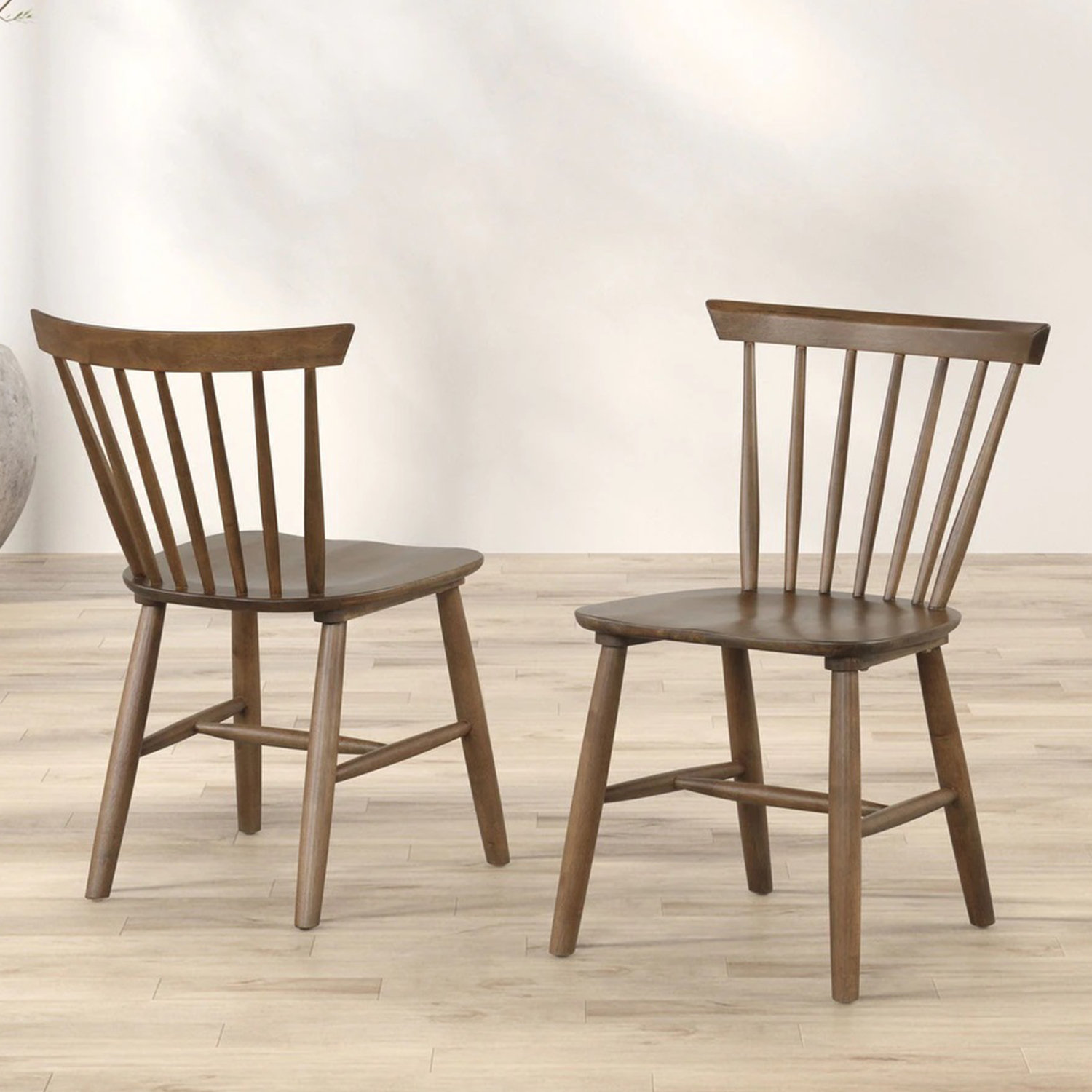 Gracie Oaks Set Of 2 Wooden Dining Chair With Spindle Backrest | Wayfair