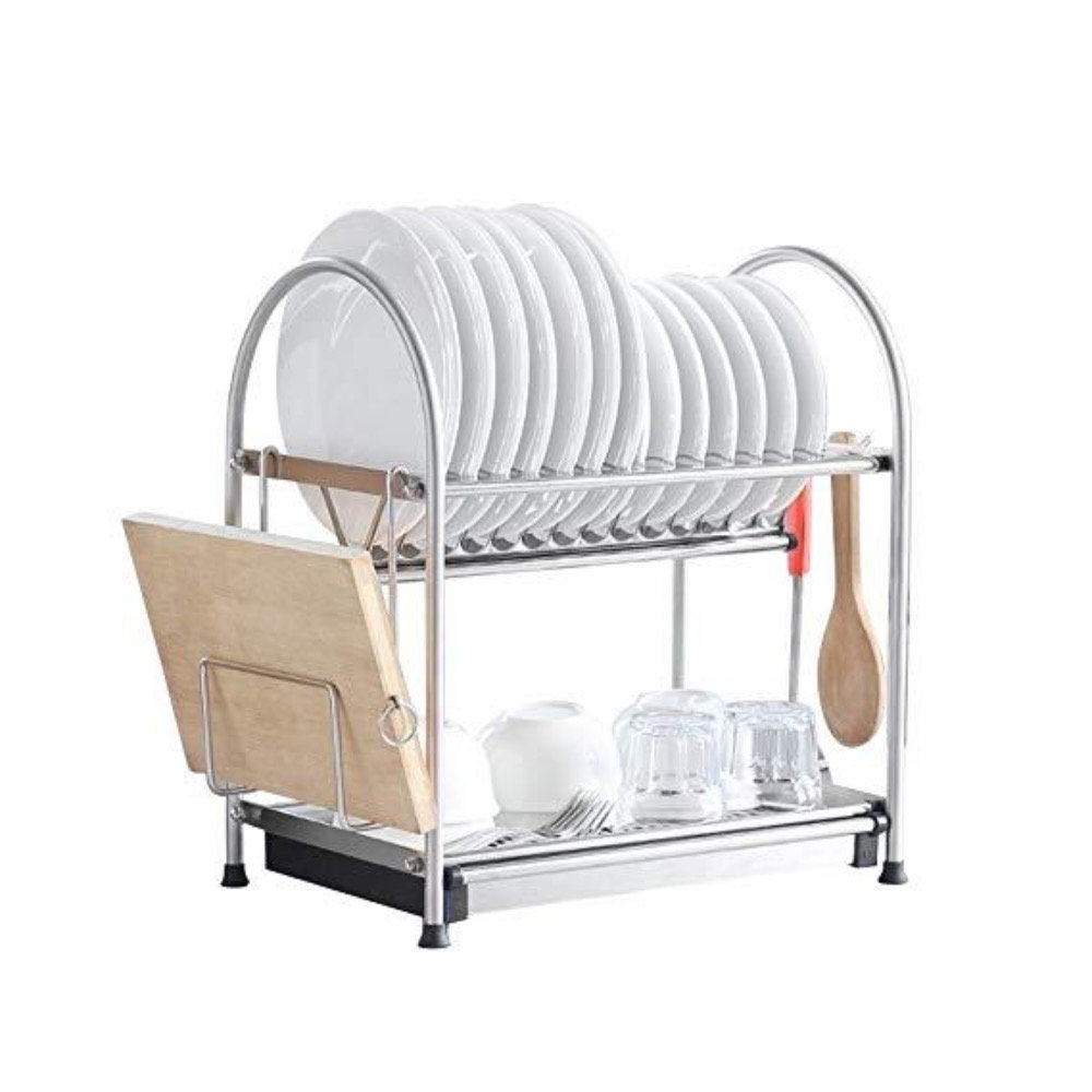 Haitral Stainless Steel Adjustable 2 Tier Dish Rack | Wayfair