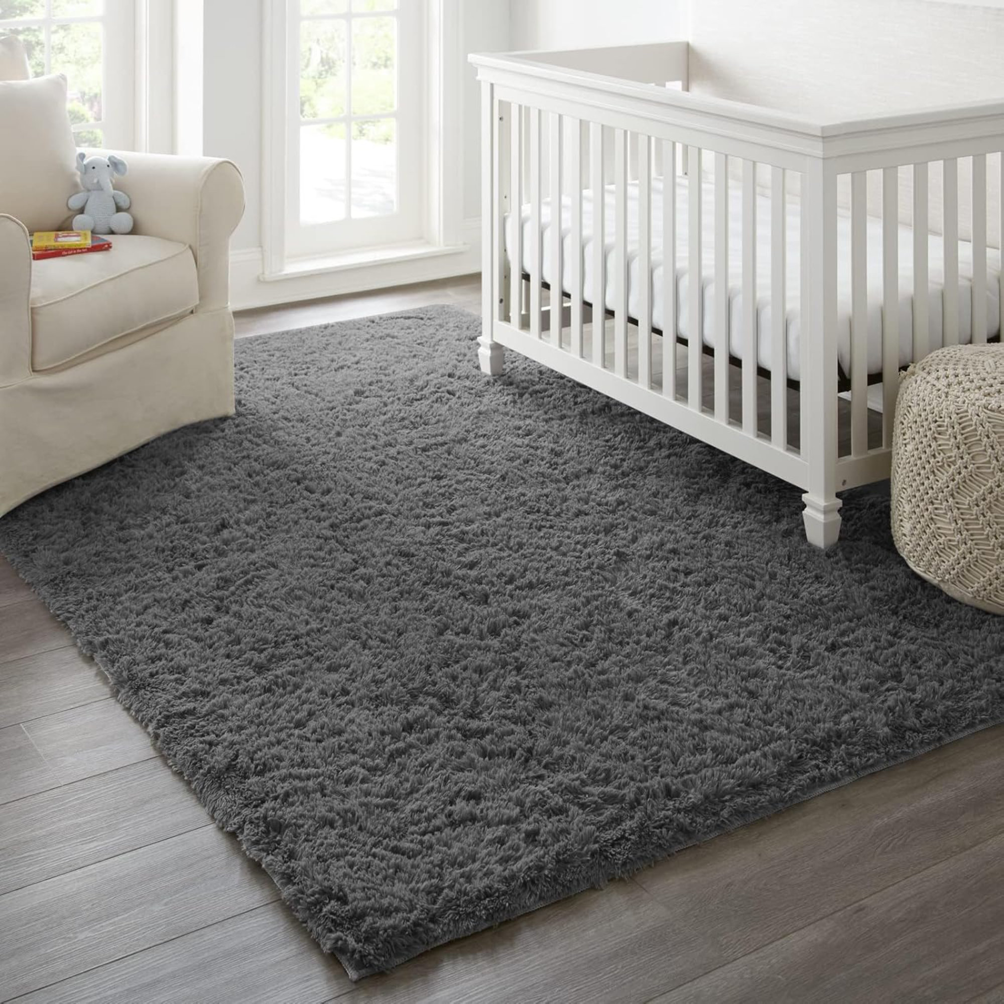 Mercer41 Area Rugs For Living Room, Large Big Grey Fluffy Shag Fuzzy ...