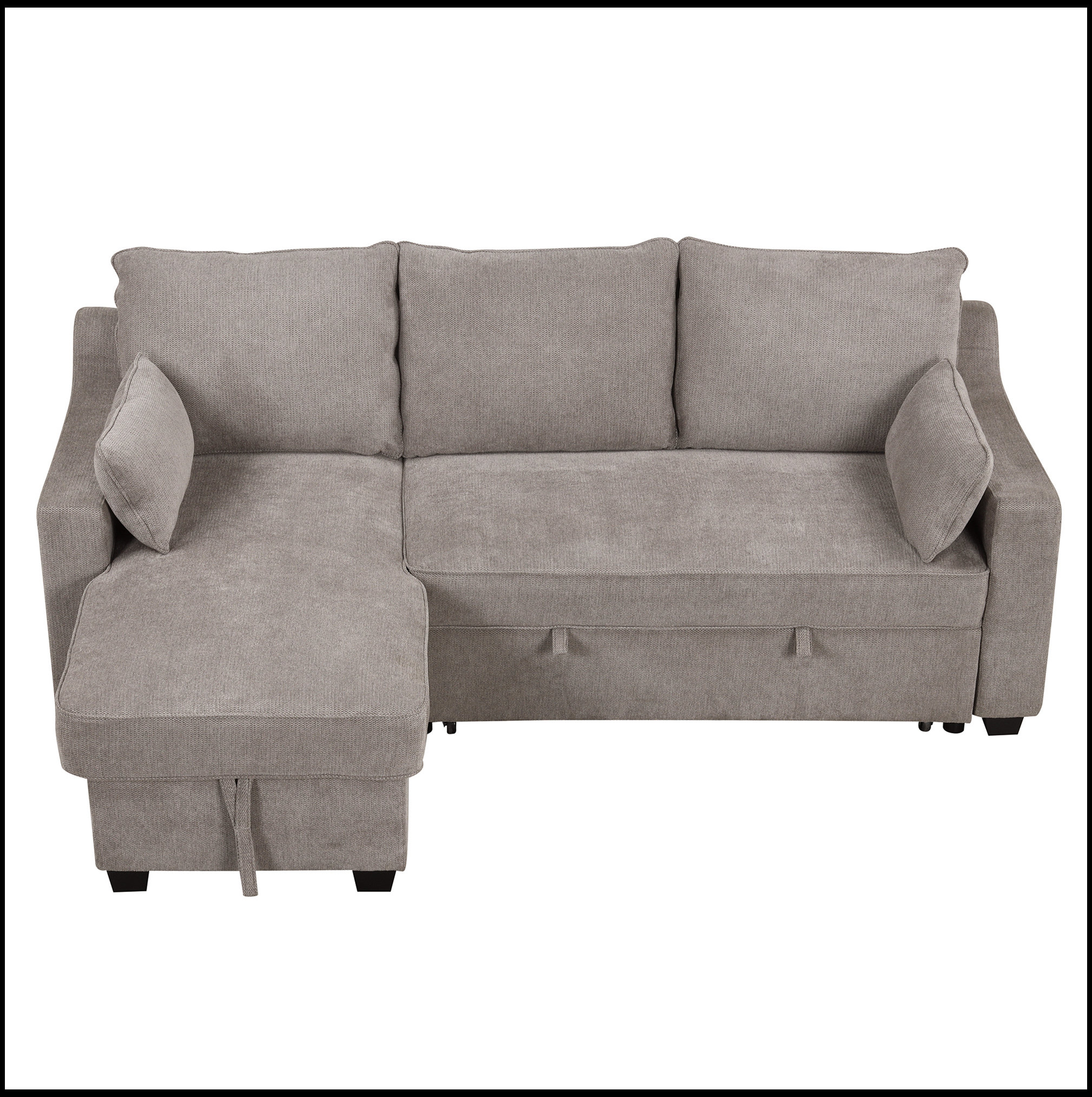 Ebern Designs 90" Pull Out Sleeper Sofa L-Shaped Couch Convertible Sofa ...