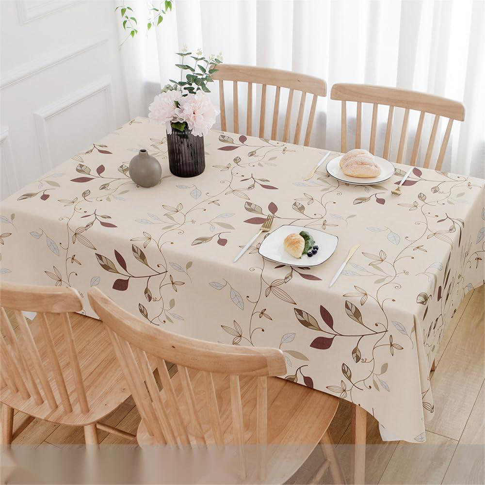 Lark Manor™ Heavy Duty Vinyl Tablecloth Beige Plastic Table Cloth ...