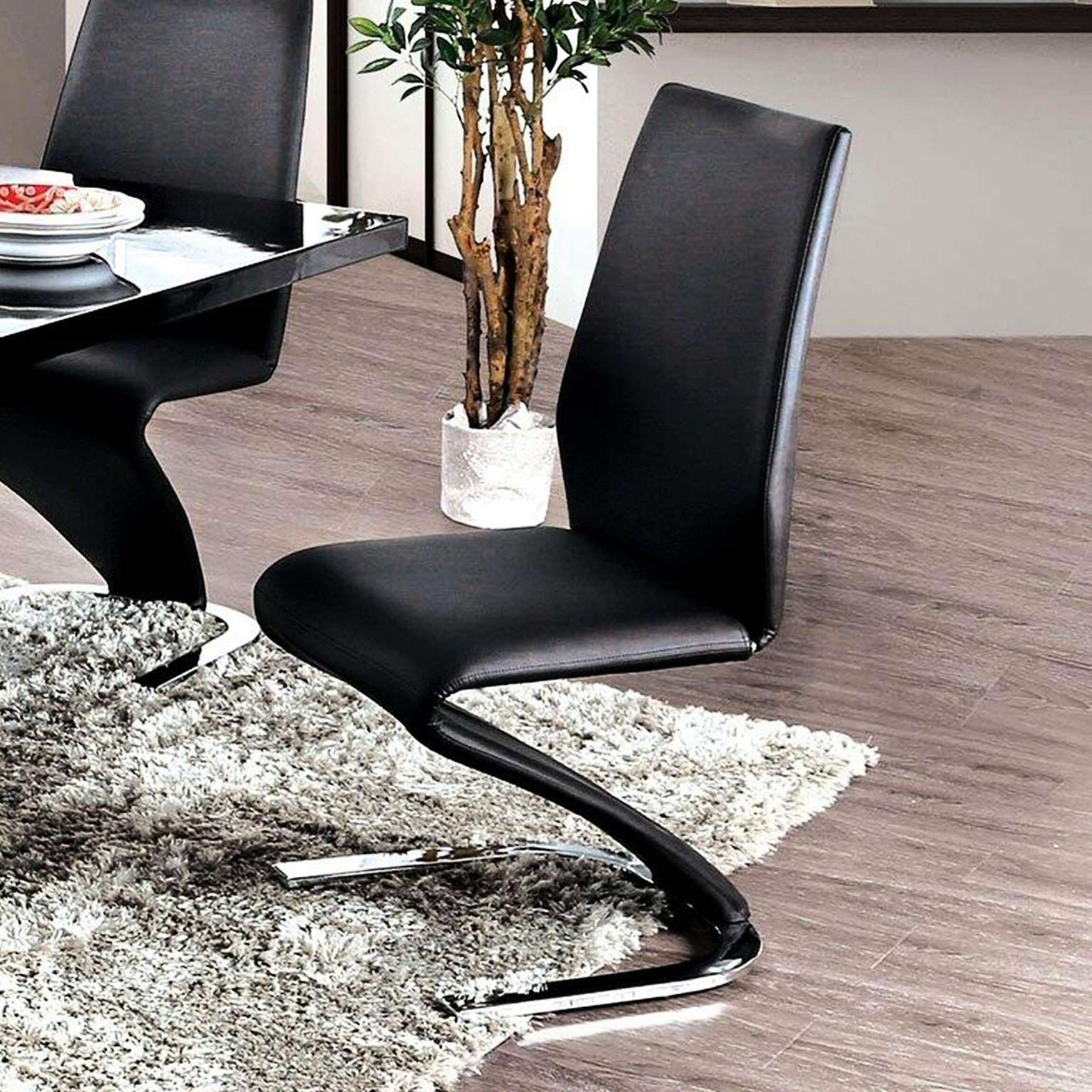 One Allium Way® Black Padded Side Chairs, 2, Special Event 2 Seating ...