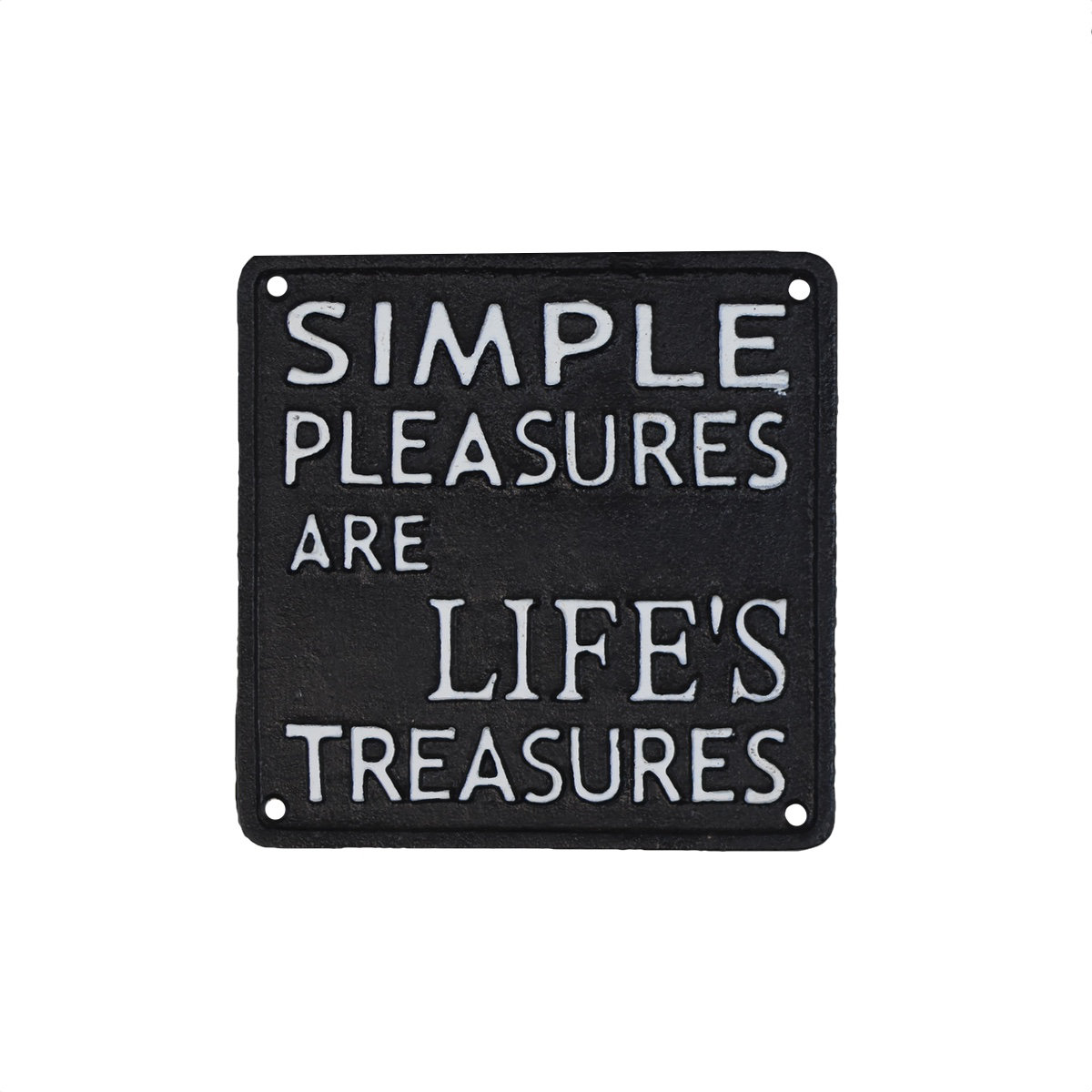 Trinx Simple Pleasures Are Life's Treasures Cast Iron Wall Sign Living ...