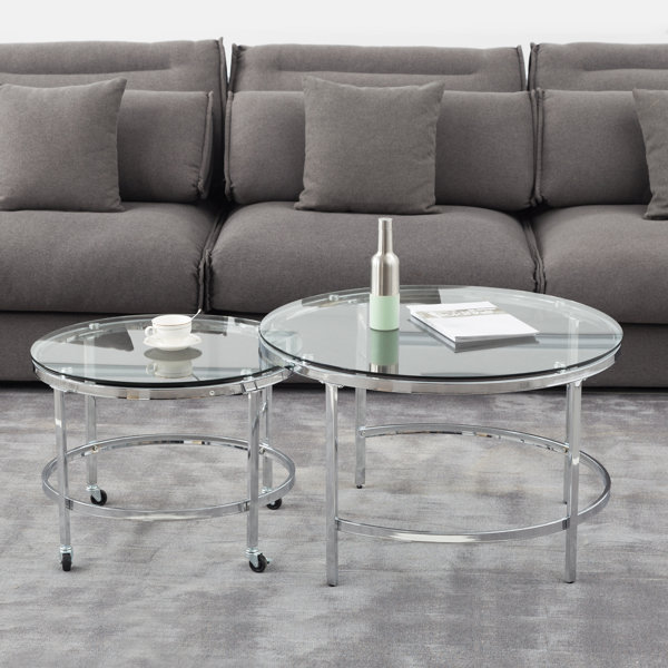 Wrought Studio Glass Nesting Table Set | Wayfair