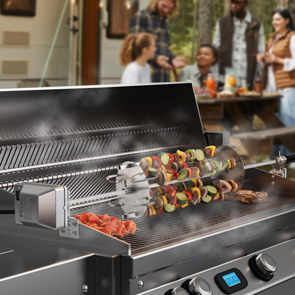 TURBRO Universal Grill Rotisserie Skewer Set, 304 Stainless Steel ...
