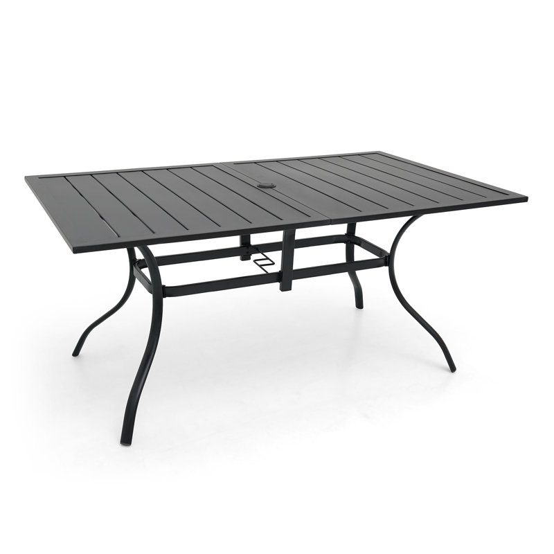 Winston Porter Naruram Rectangular Steel Outdoor Table & Reviews | Wayfair