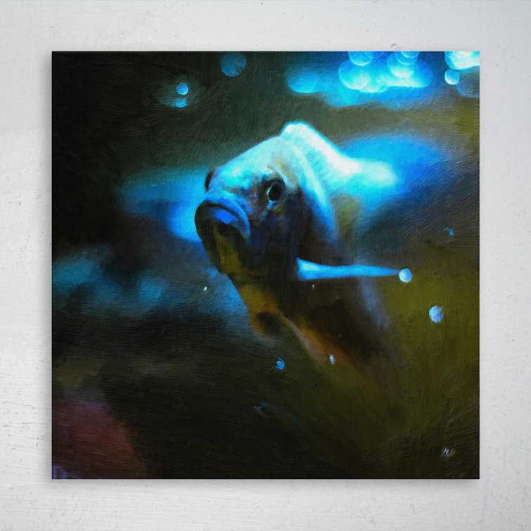 Rosecliff Heights Blue And Beige Fish On Canvas Painting - Wayfair Canada