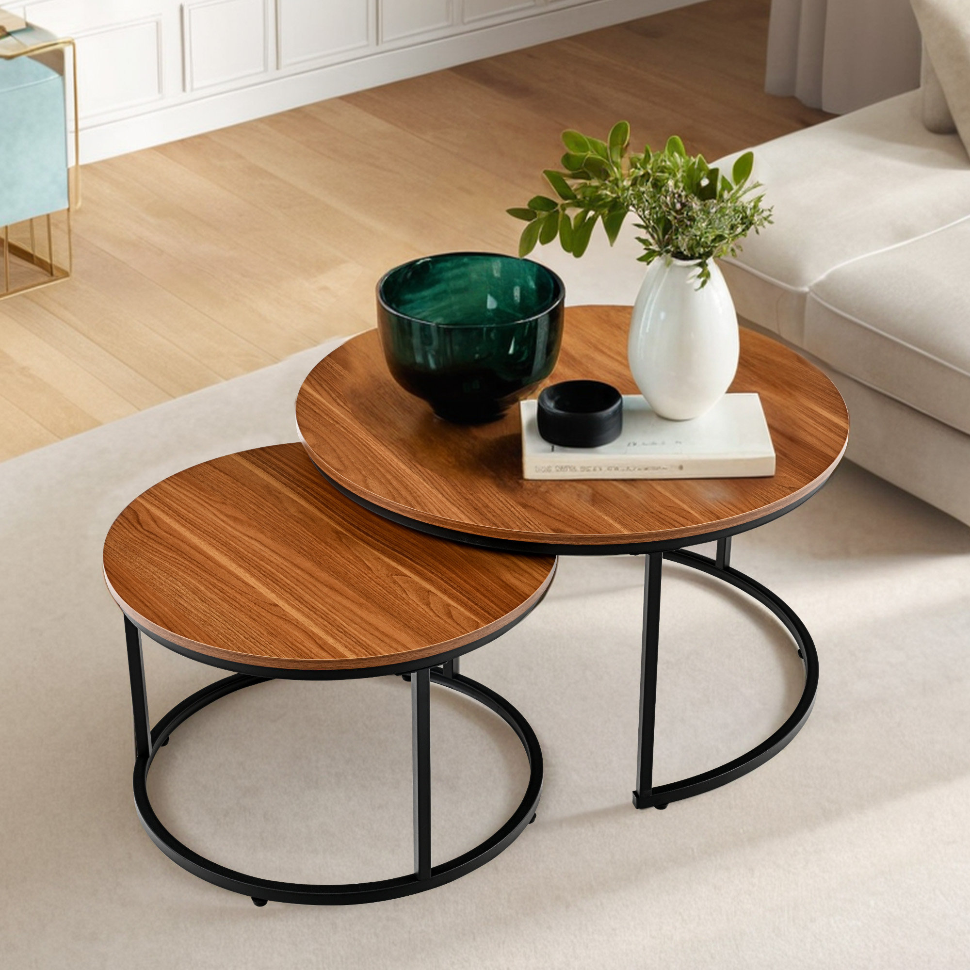 Wrought Studio™ 31.5" Round Nesting Coffee Table & Reviews | Wayfair