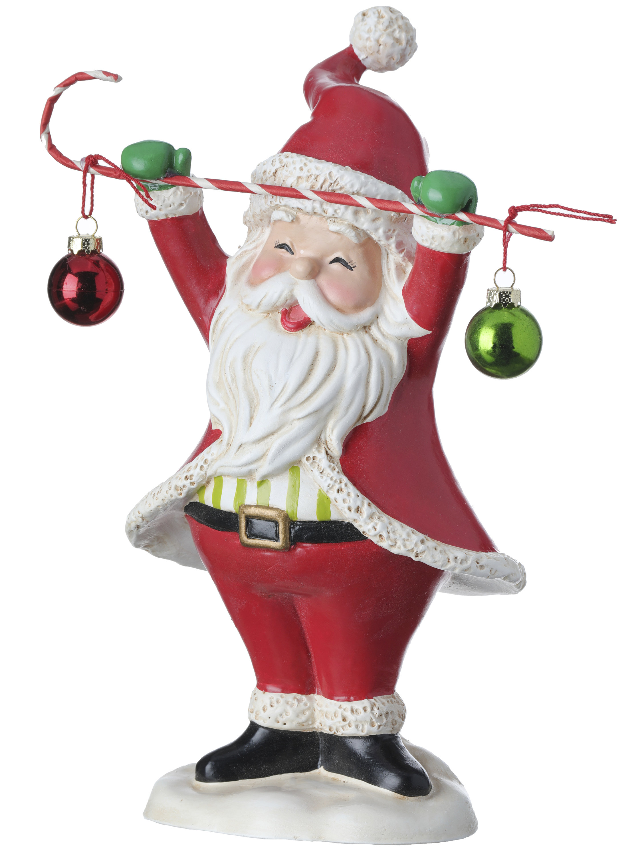 Regency International Santa Holding Candy Cane with Balls Figurine ...