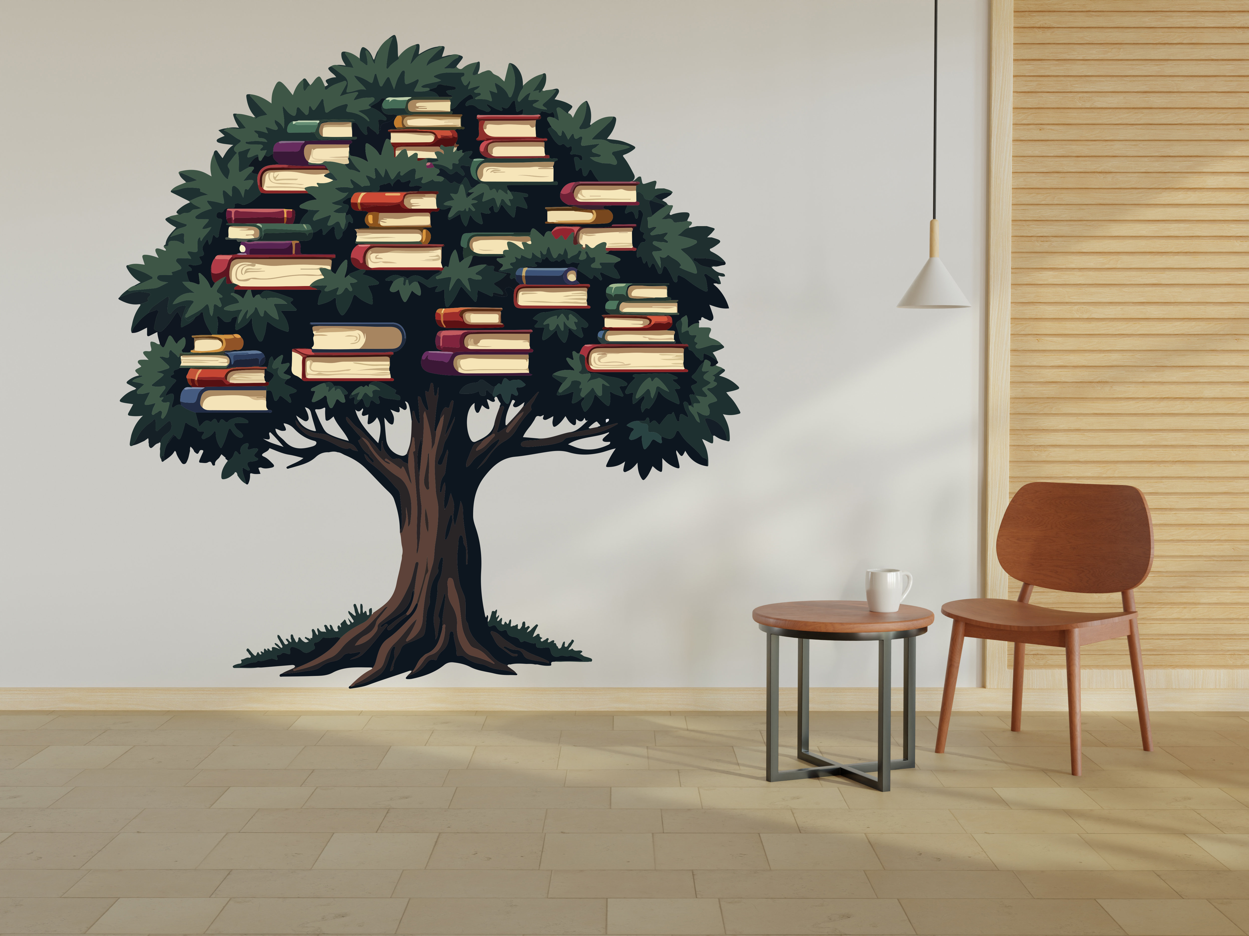 Stickalz Library Tree Wall Art Decal, Library Wall Decal, Education ...