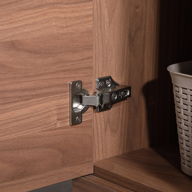 Ebern Designs Semion 24" Walnut Vintage Free-standing 2-Doors Single ...